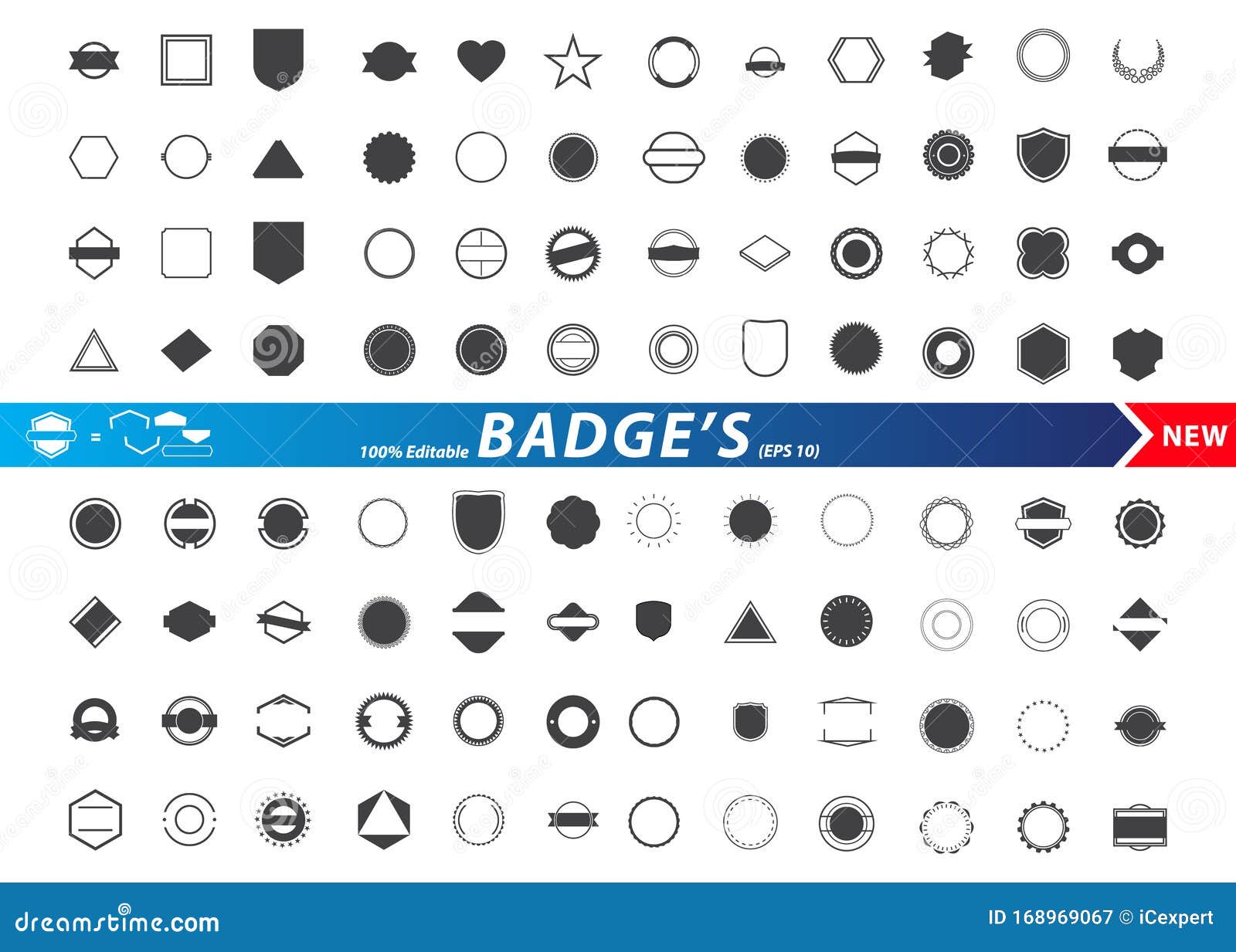 Modern badge`s collection stock vector. Illustration of badge - 168969067