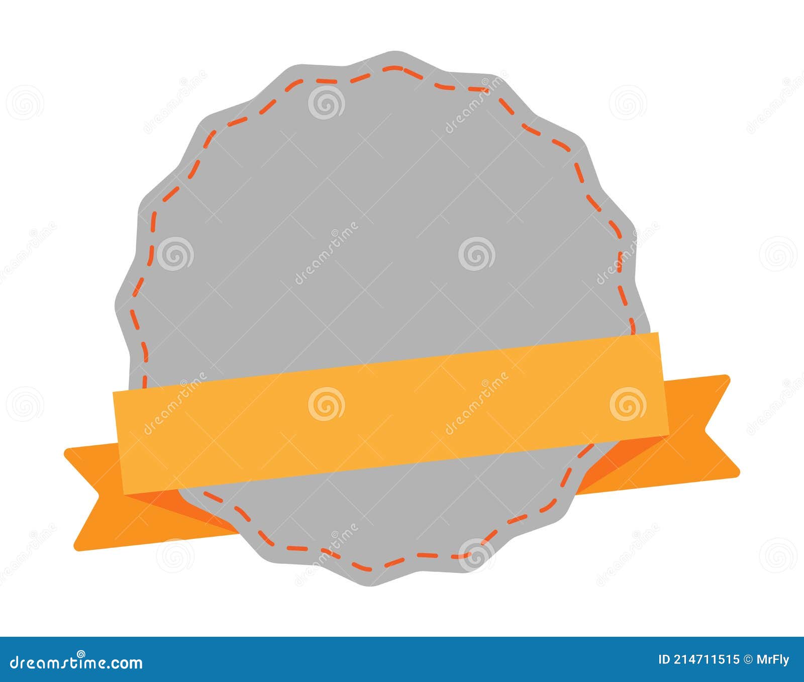 Modern Grey Badge Template with Ribbon, Vector Illustration Stock ...