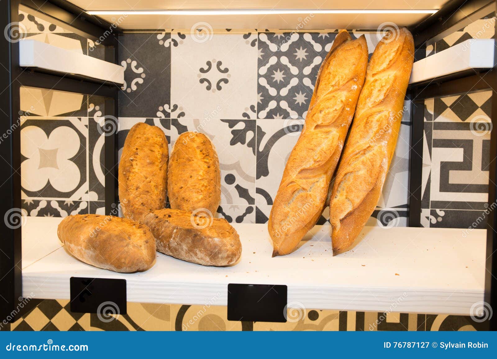 Modern Bakery with Assortment of Different Bread Stock Image - Image of ...