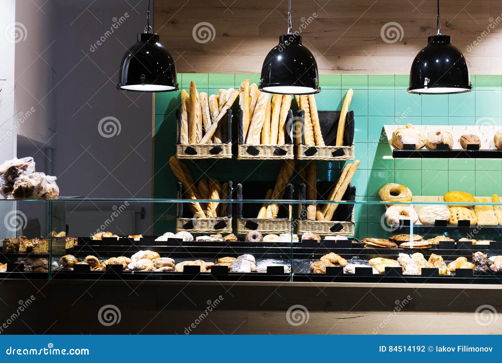 Modern bakery counter stock photo. Image of modern, bakery - 84514192