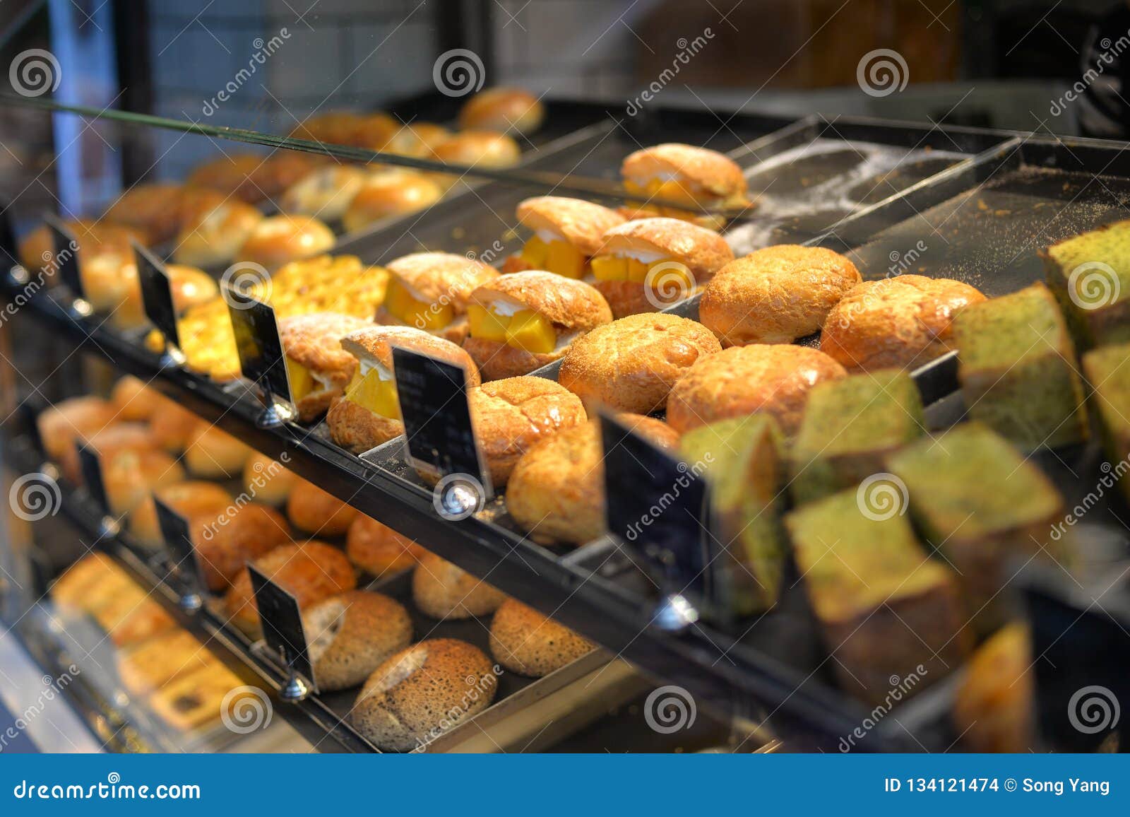 Modern Bakery with Different Kinds of Bread Stock Photo - Image of ...