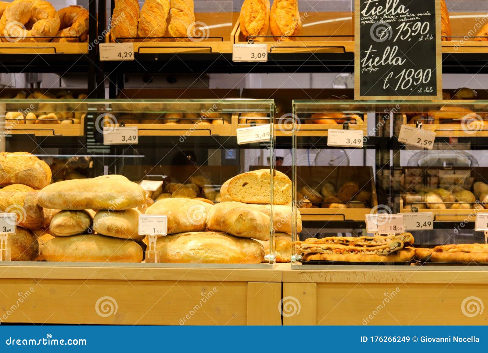 Modern Bakery with a Great Assortment of Bread, Cakes and Buns Stock ...