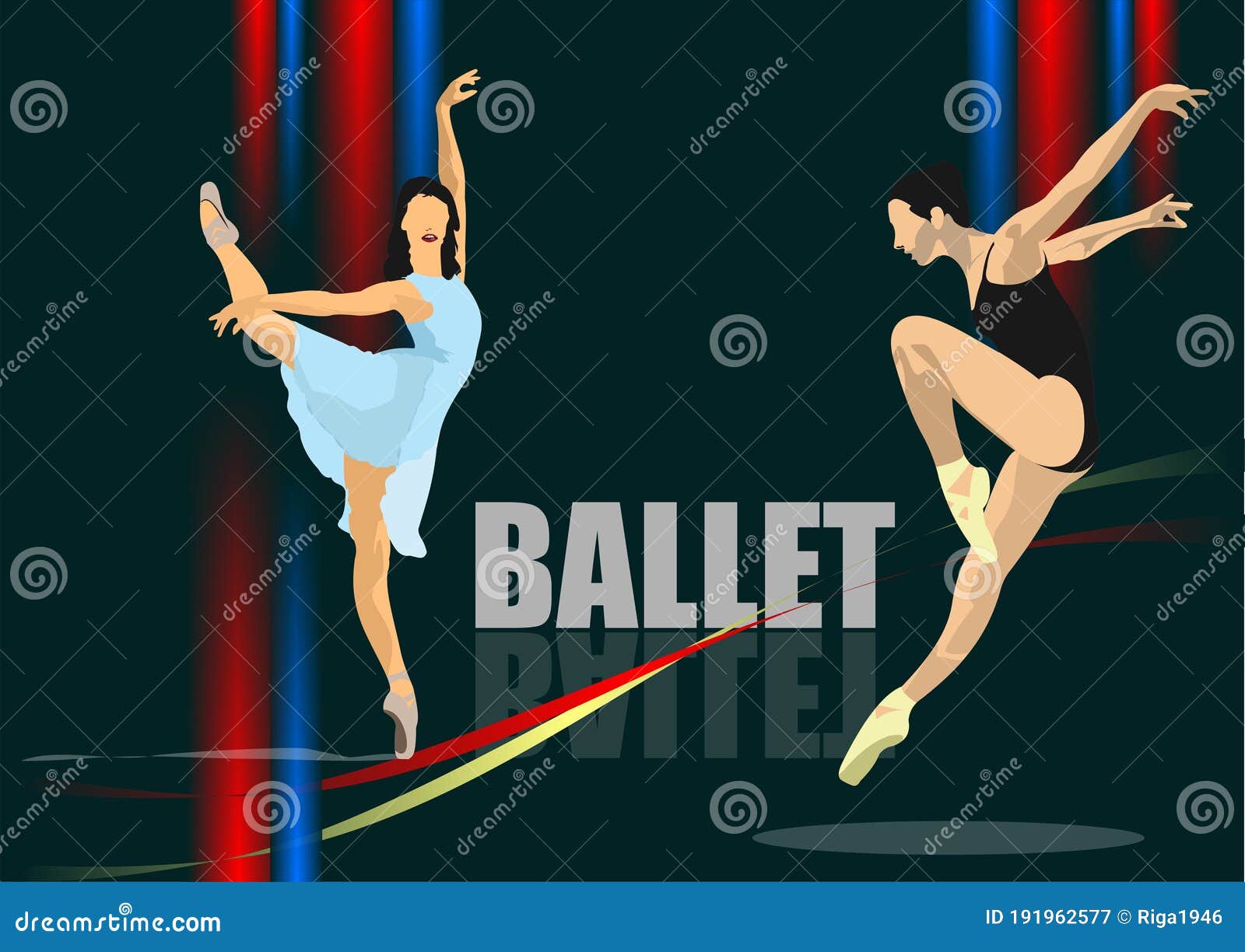 Modern Ballet Dancer Colore Stock Illustration - Illustration of posing ...