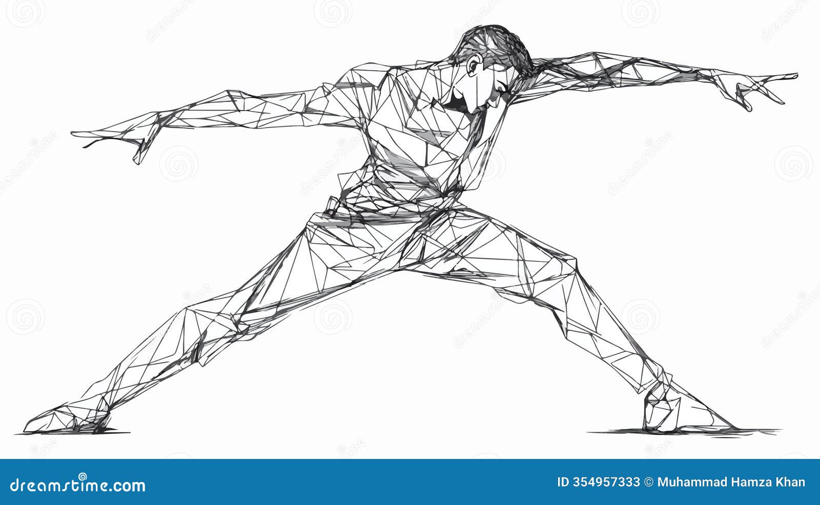 Modern Ballet Dancer Line Art Vector, One-line Drawing. Stock ...