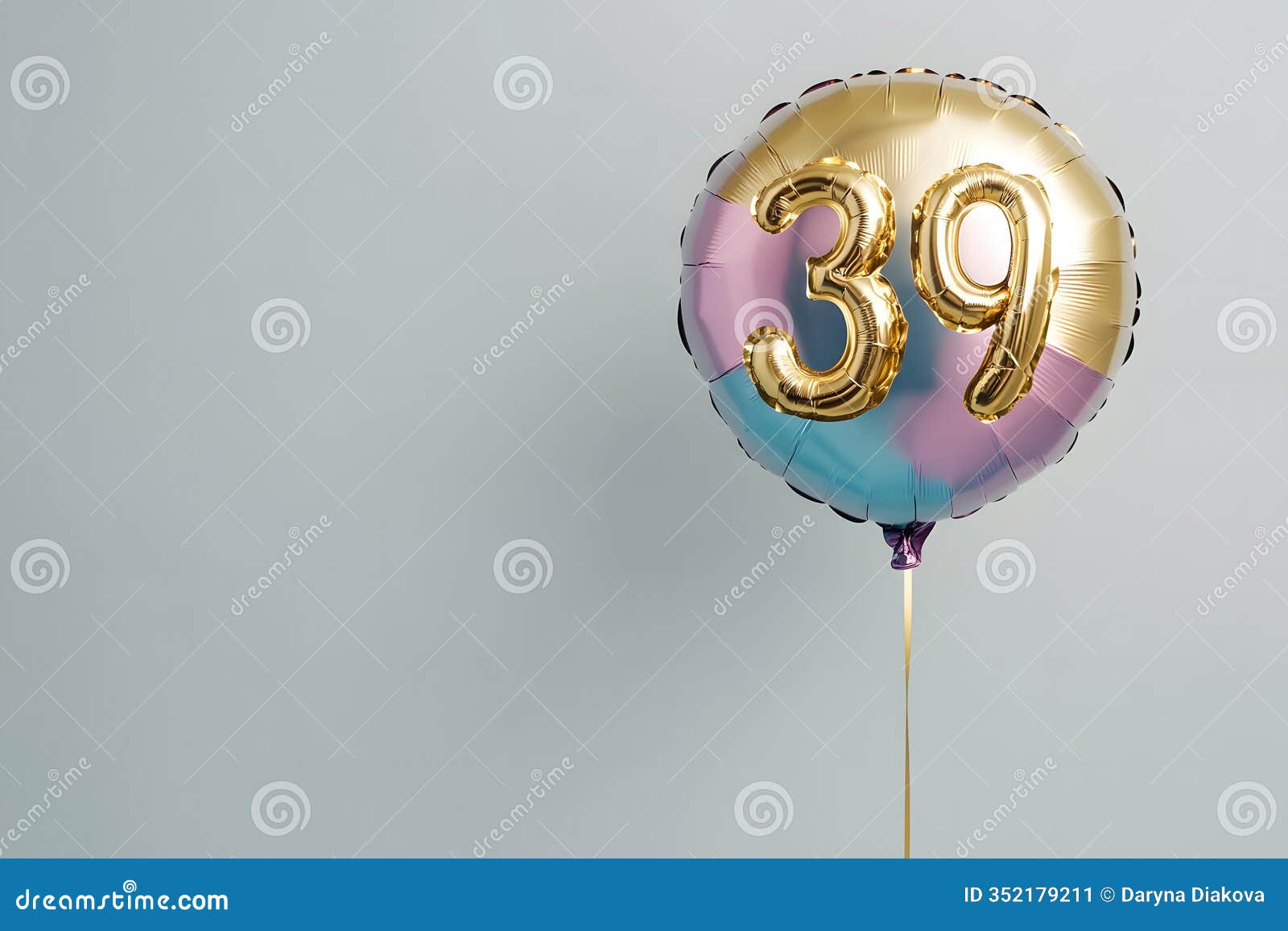 Modern 39 Balloon on Minimalist White Background Stock Illustration ...