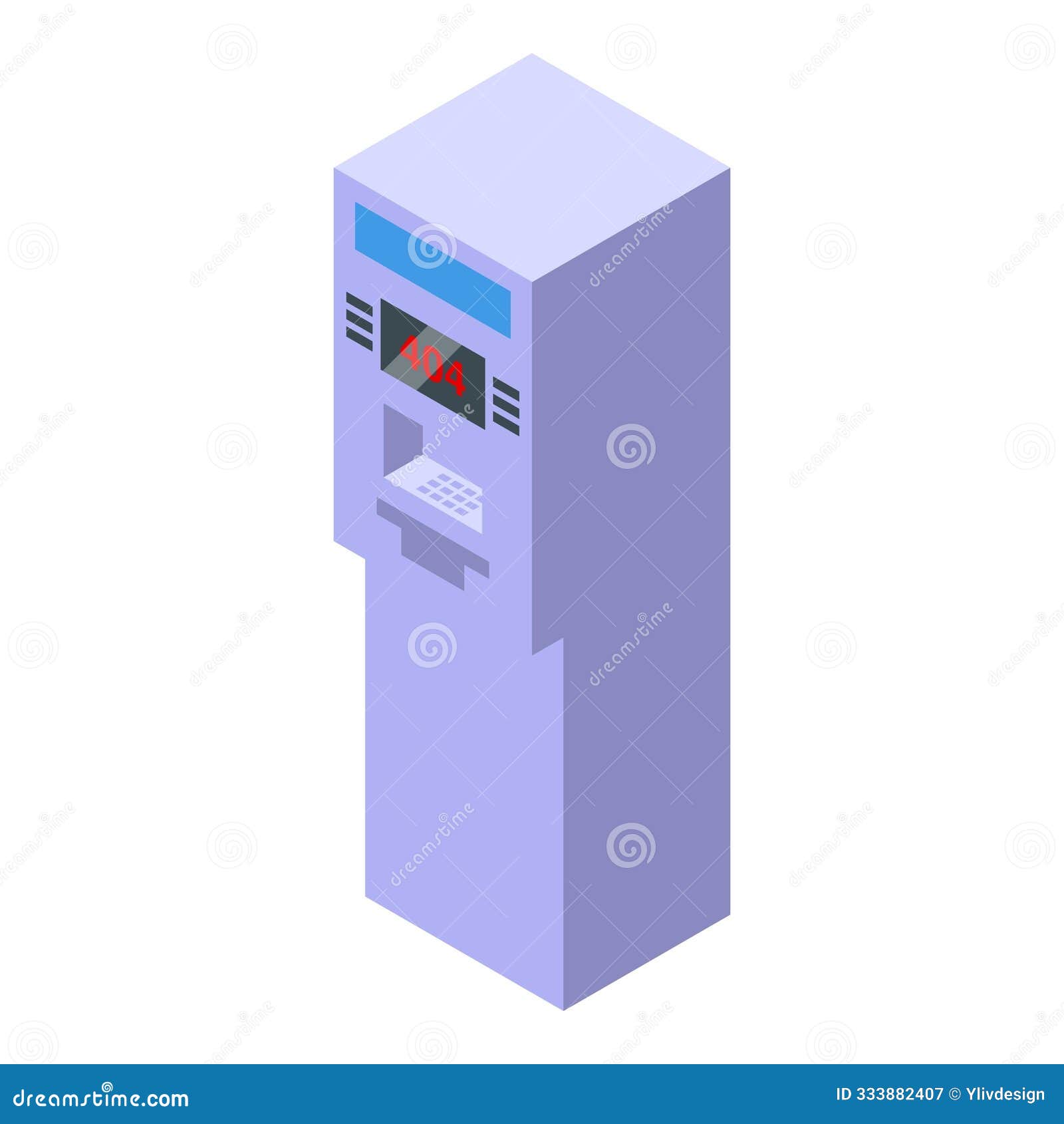 Modern Bank Atm Machine Displaying Error Message Stock Illustration ...