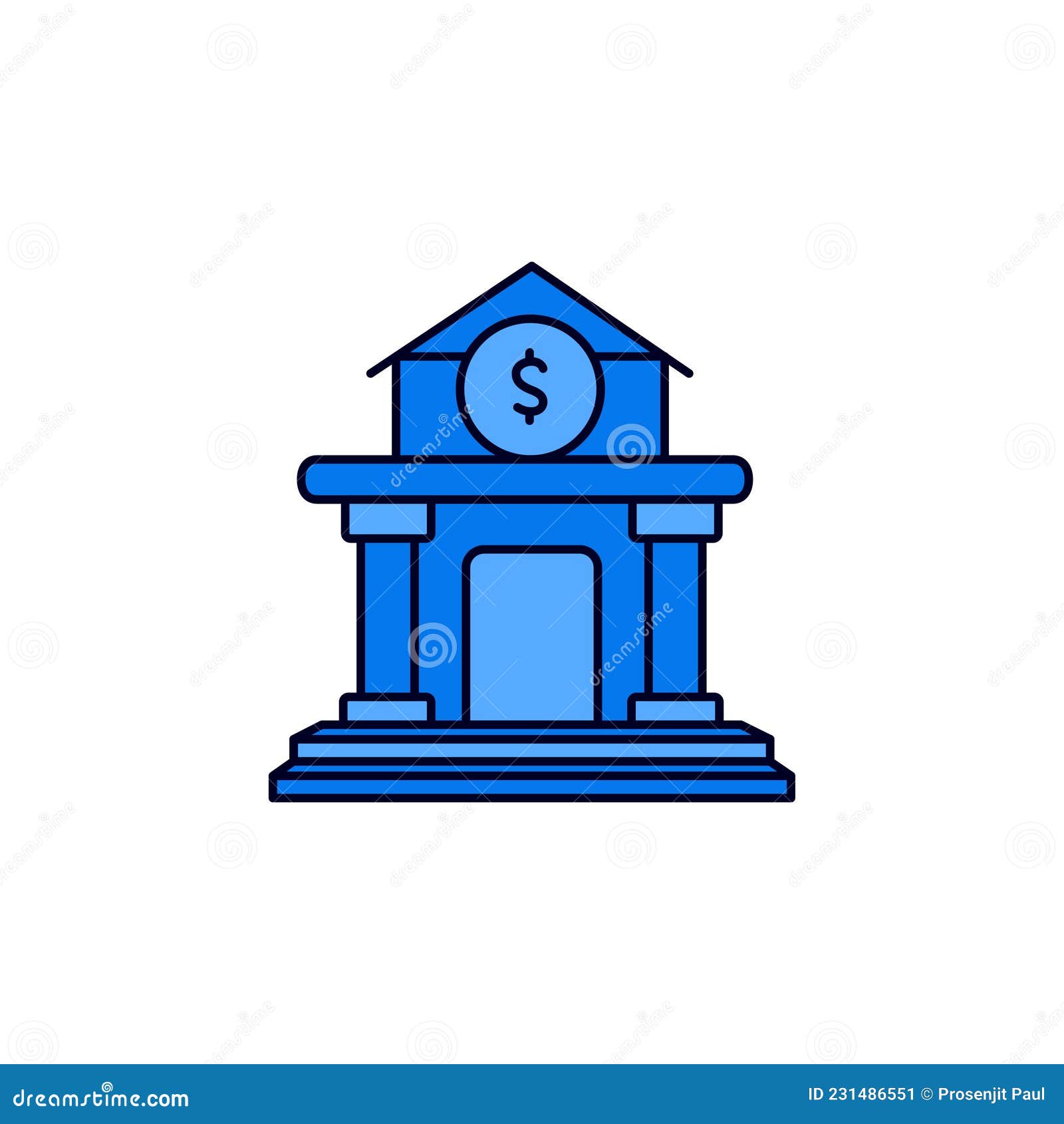 Modern Bank Building Icon Vector Stock Vector - Illustration of ...