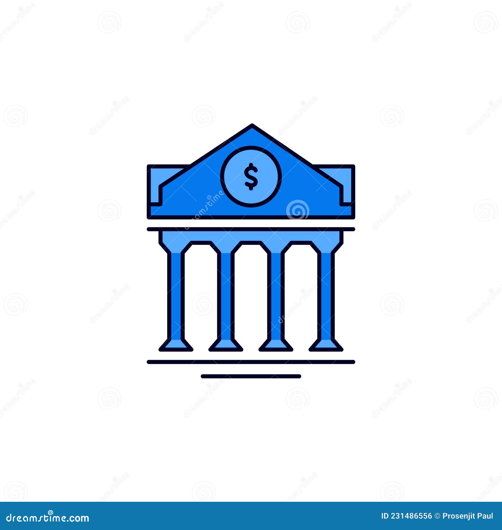 Modern Bank Building Icon Vector Stock Vector - Illustration of estate ...