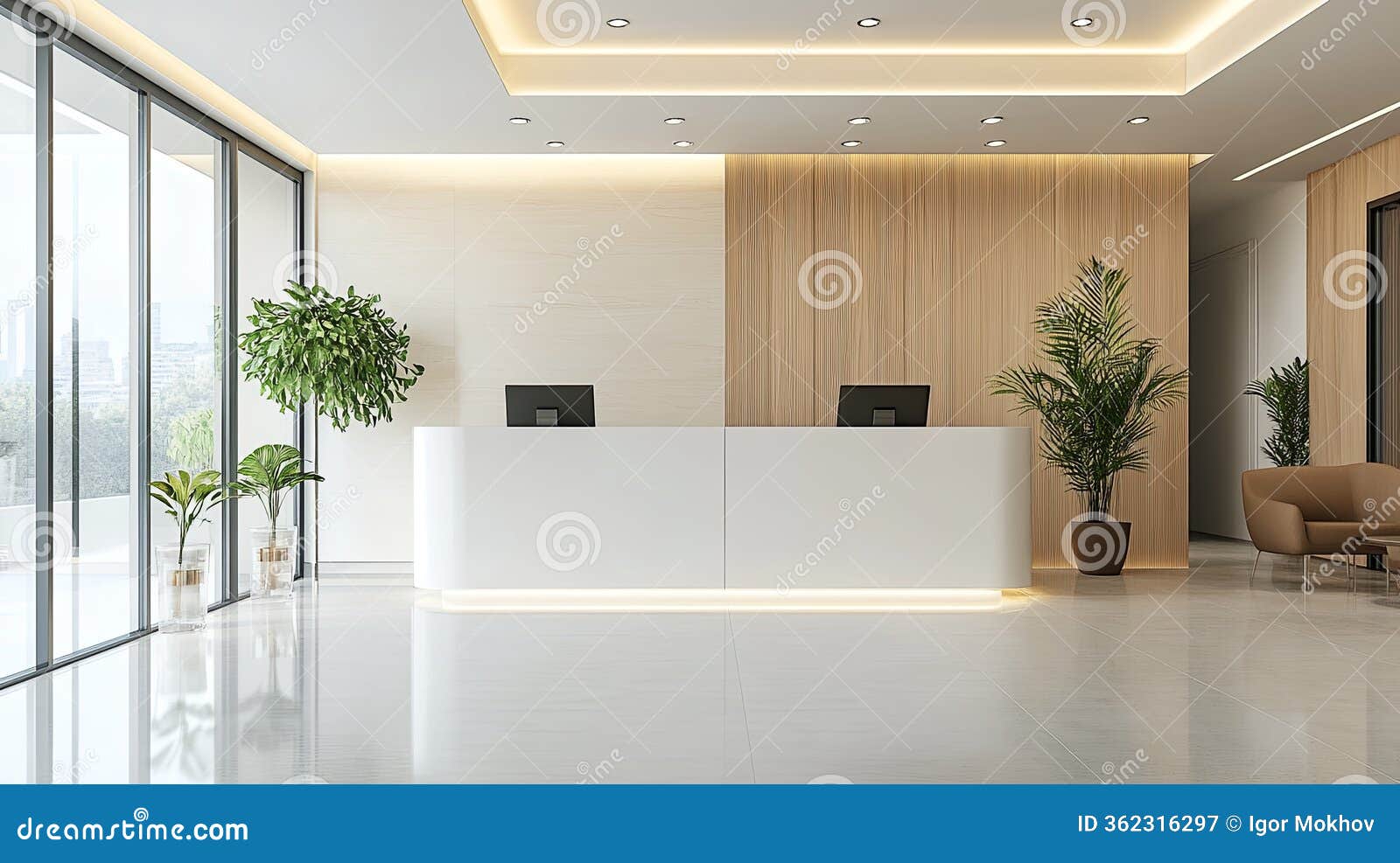 A Modern Bank Interior with Clean Counters and a Bright, Welcoming ...
