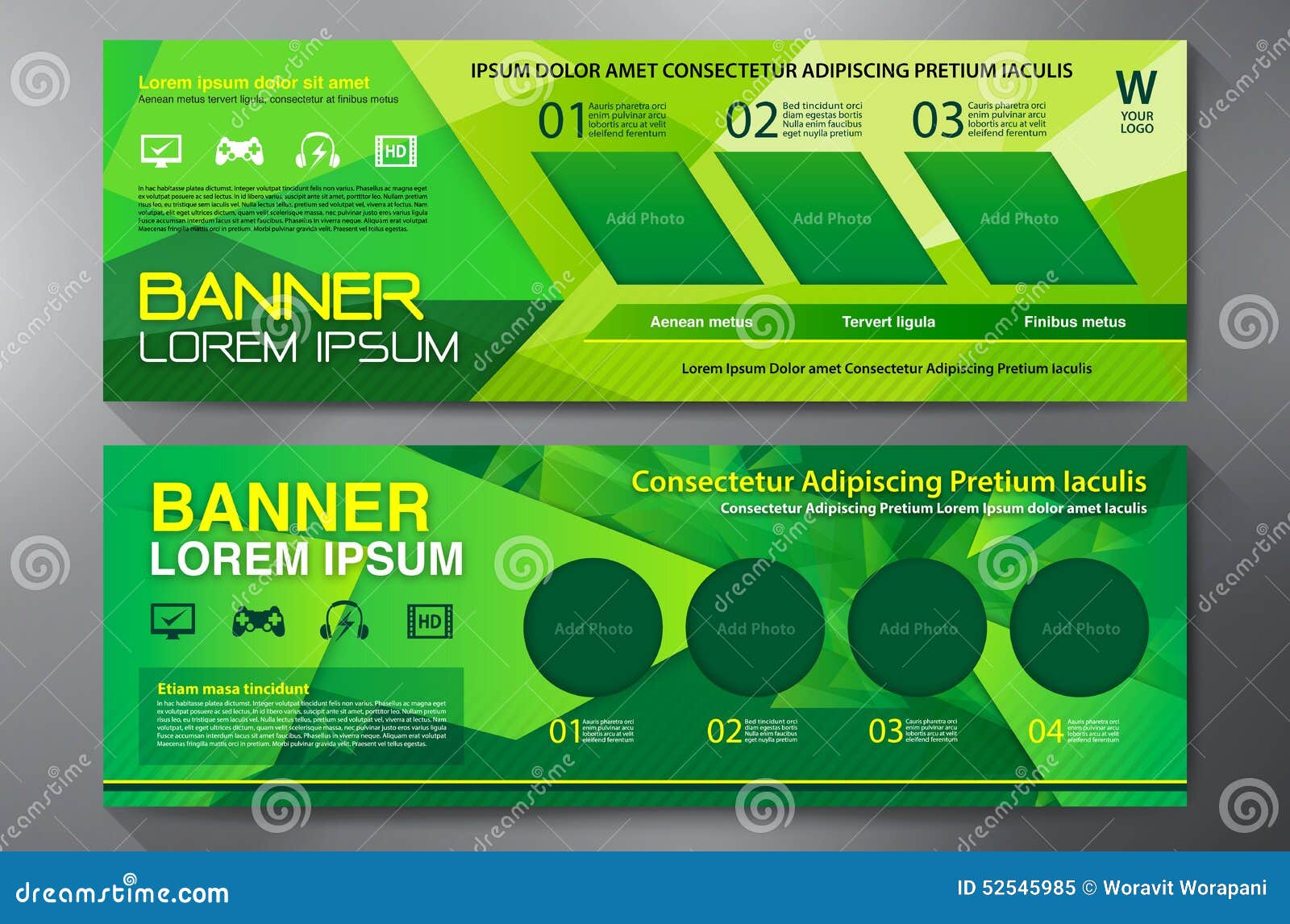 Modern Banner Design. Banner Backdrop Background Header Footer W Vector ...