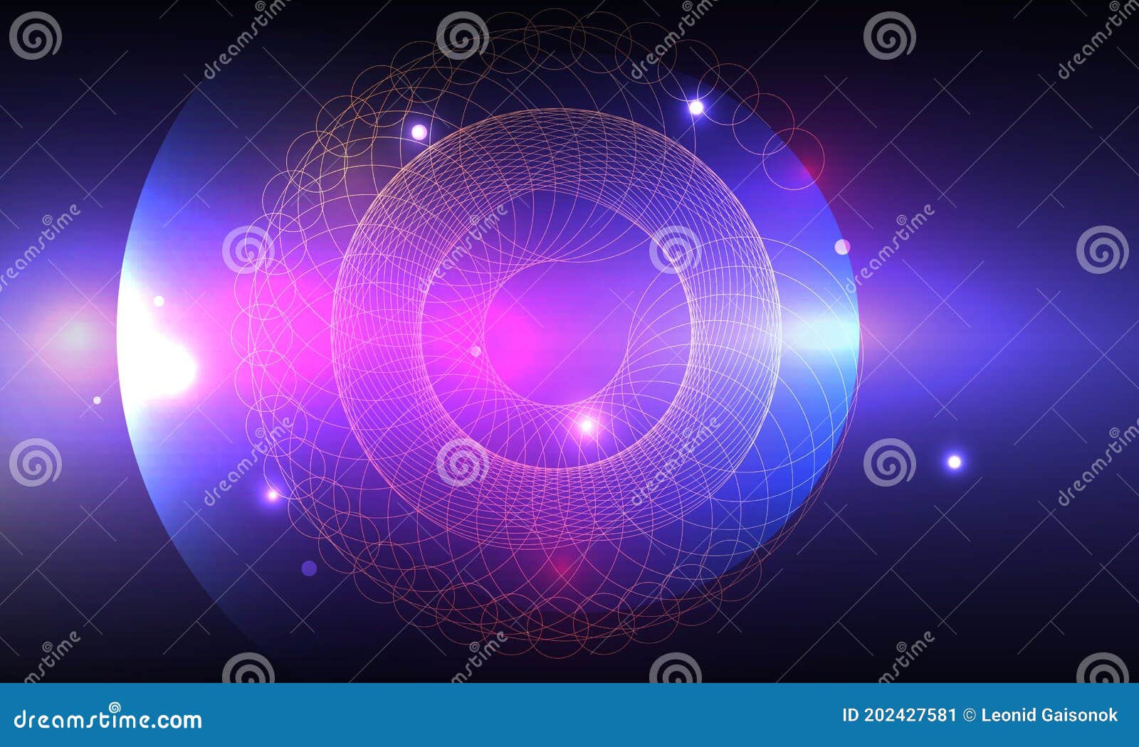 Modern Banner. Circular Glow. Digital Technology Background. Bright ...