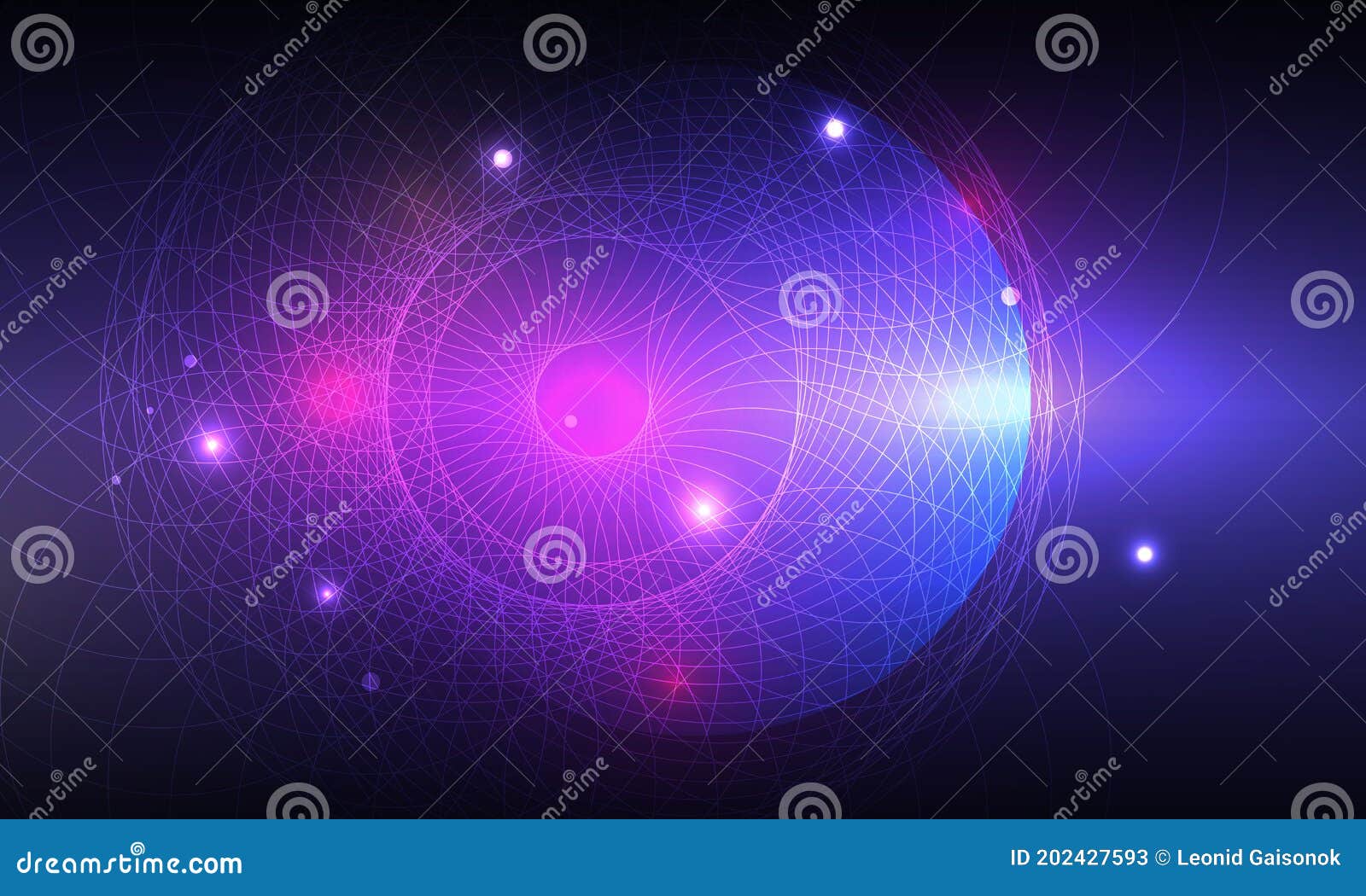 Modern Banner. Circular Glow. Digital Technology Background. Bright ...
