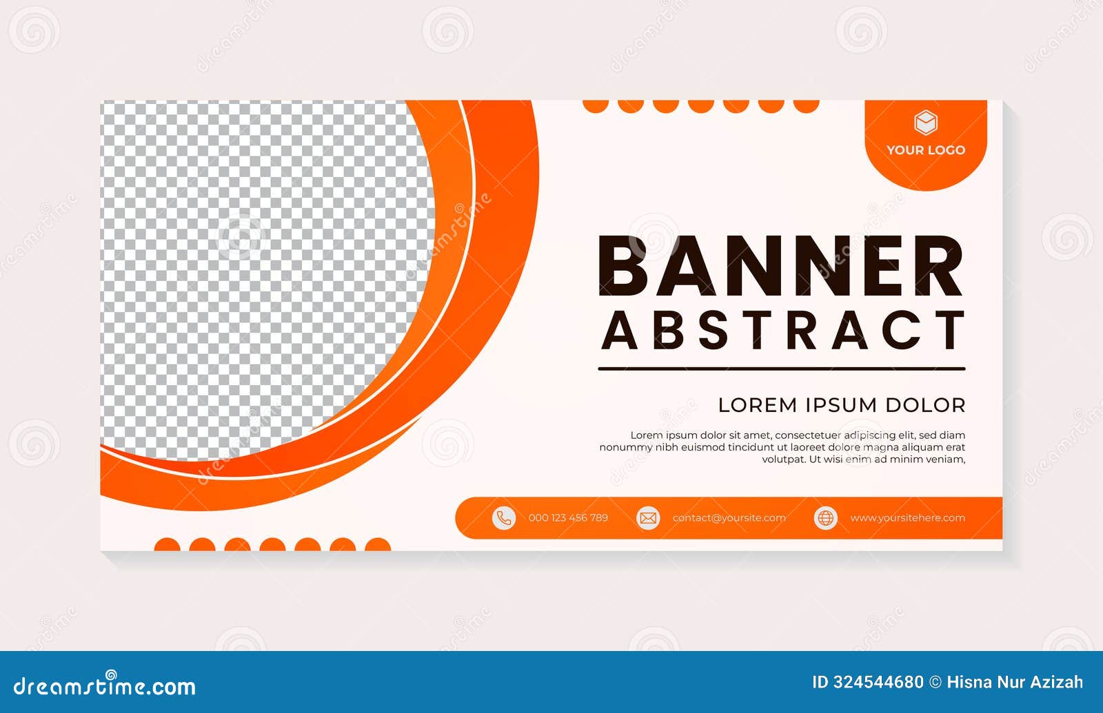 Modern Banner Design Orange Circle Pattern Clean White Background Stock ...