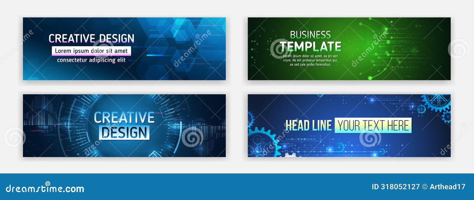 Modern Banner Design with Technology Element. Data Protection, Internet ...