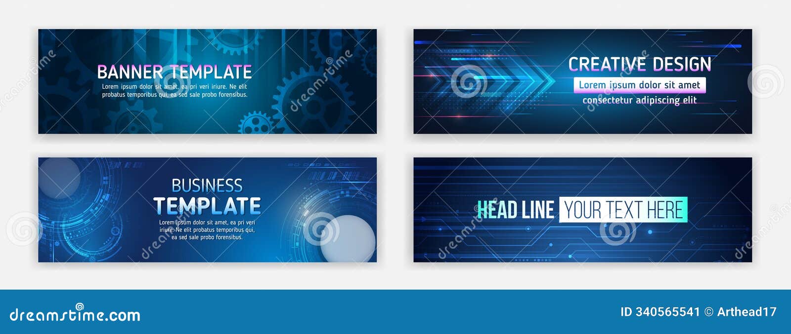 Modern Banner Design with Technology Element. Data Protection, Internet ...