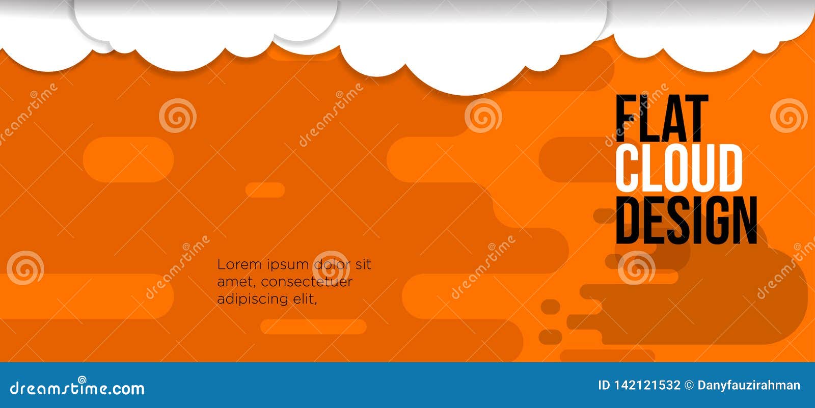 Modern Banner Fun Color Orange Background Cloud Stock Illustration ...