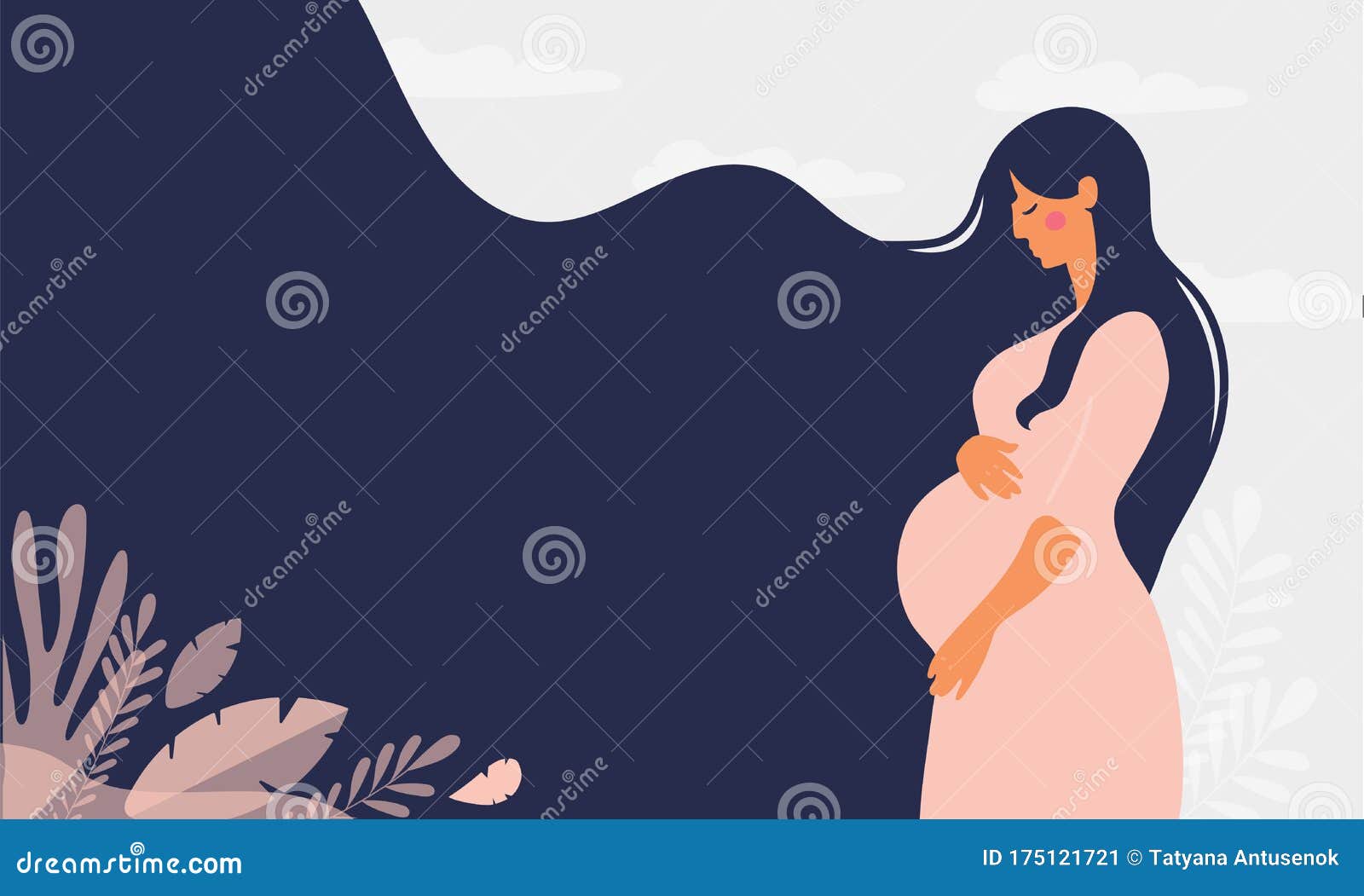 Modern Banner About Pregnancy And Motherhood Poster With A Beautiful