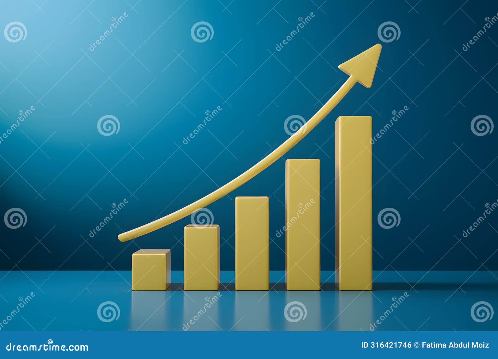 A Modern Bar Chart On A Blue Gradient Background Shows Growth And ...