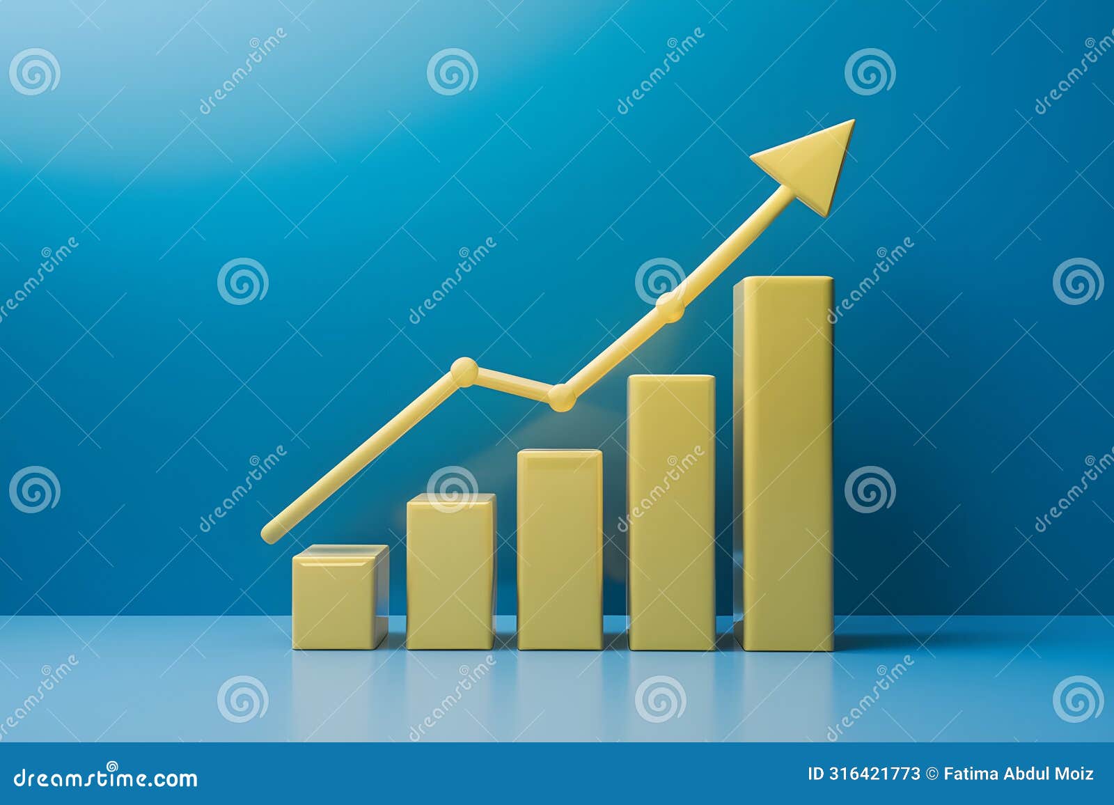 A Modern Bar Chart On A Blue Gradient Background Shows Growth And ...