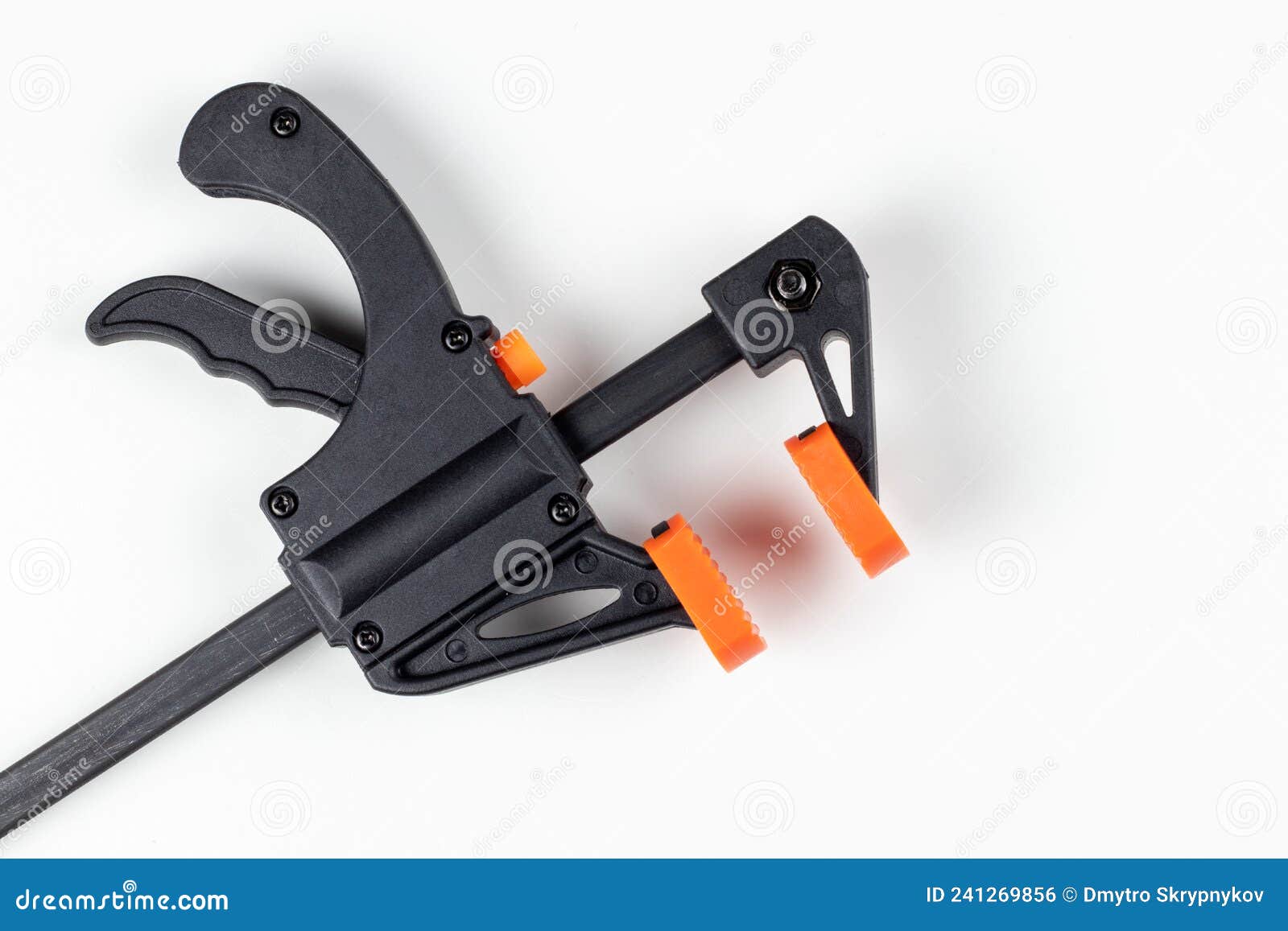 Modern Bar Clamp with Quick Release White Backgrgound Stock Photo ...