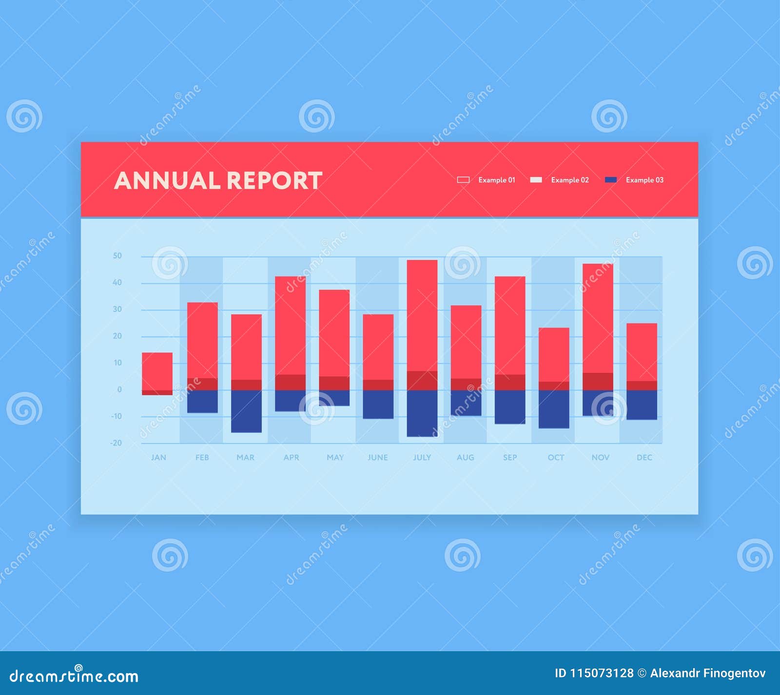 Modern Bar Graph Template. Business Infographic. Flat Color Style ...