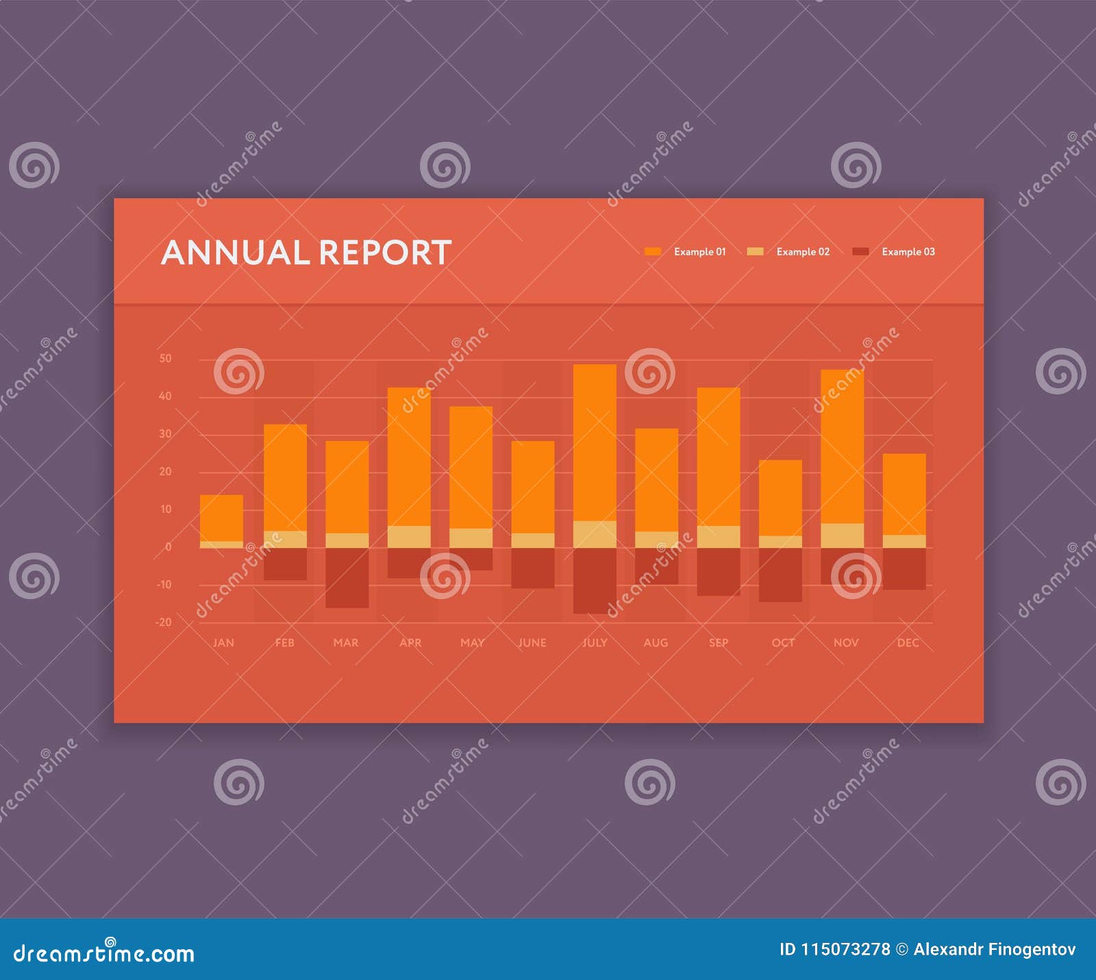 Modern Bar Graph Template. Business Infographic. Flat Color Style ...