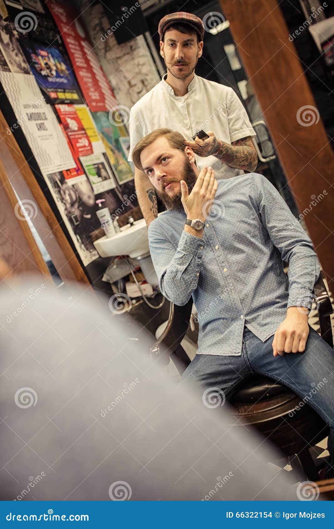 Modern Barber on His Workplace Stock Photo - Image of mustache, indoor ...