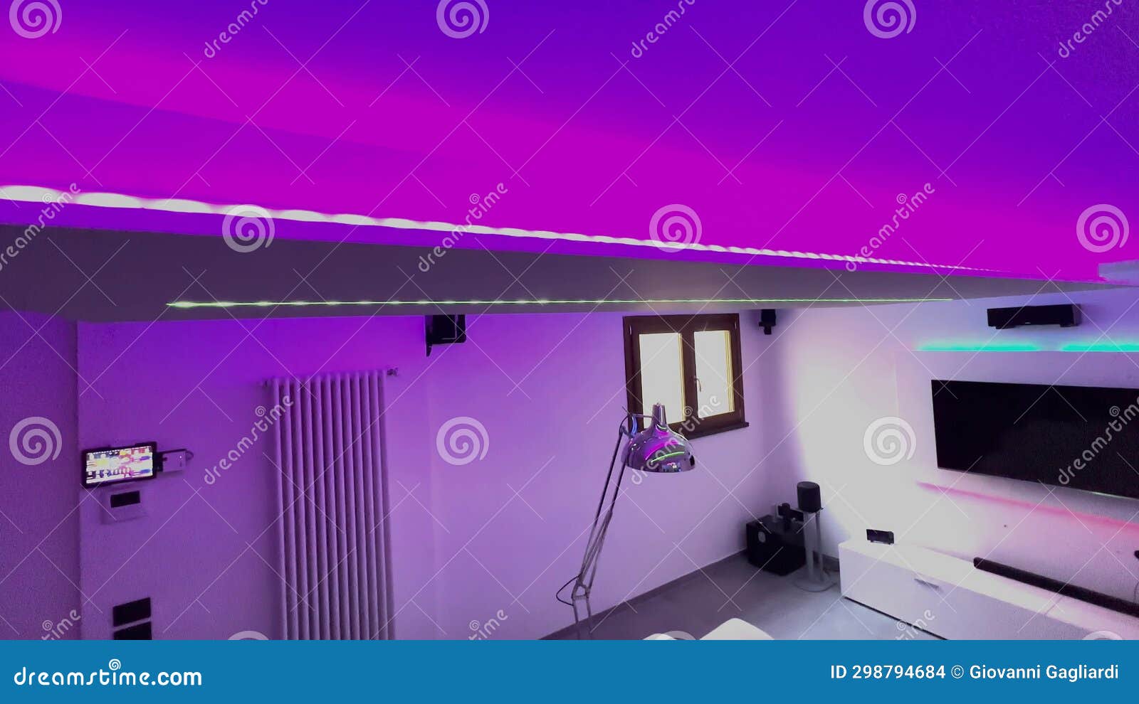 A Modern Basement Room with Led Lighting Coming from Plasterboard ...