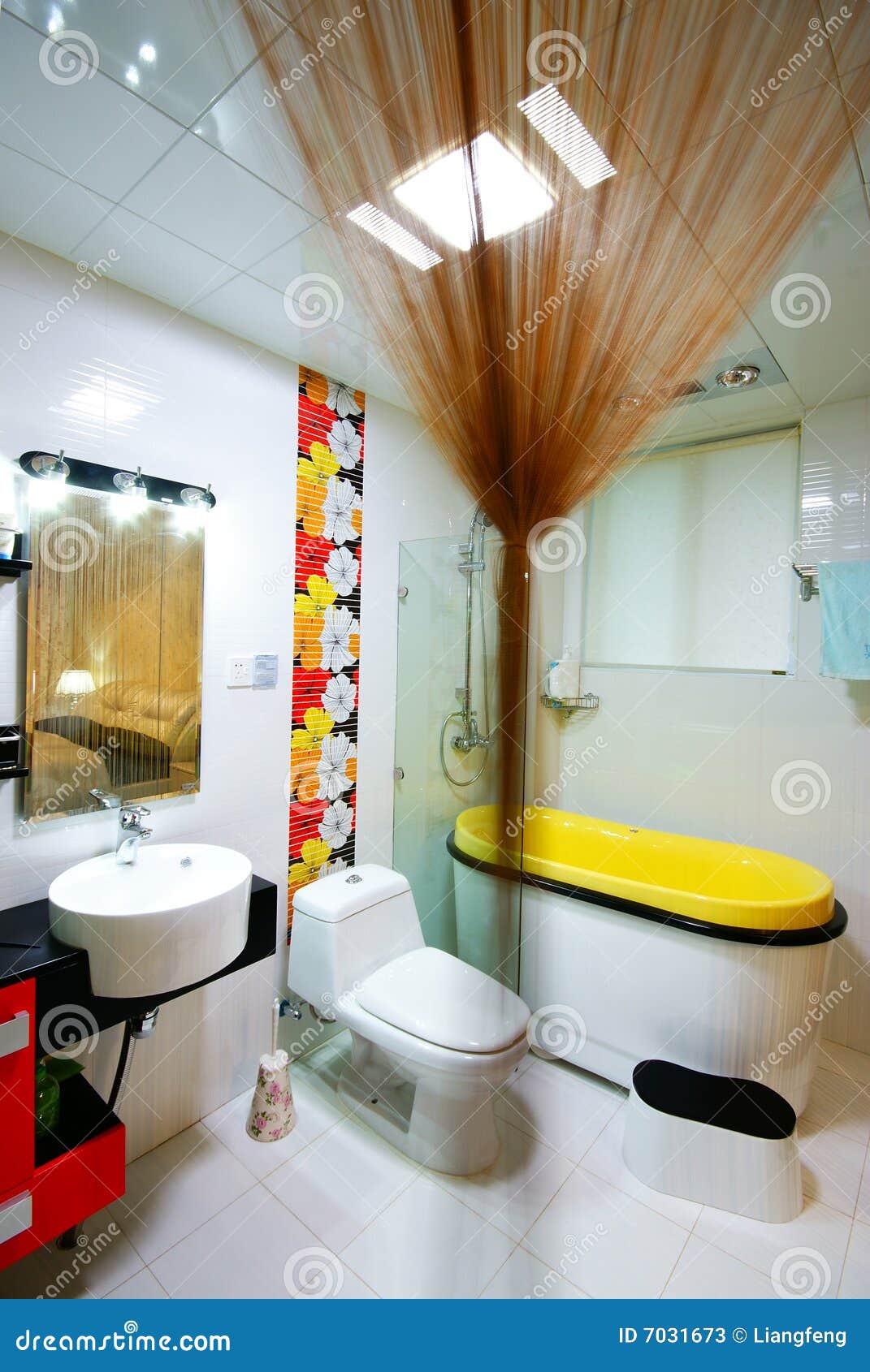 Modern bathroom stock image. Image of motif, basins, modern - 7031673