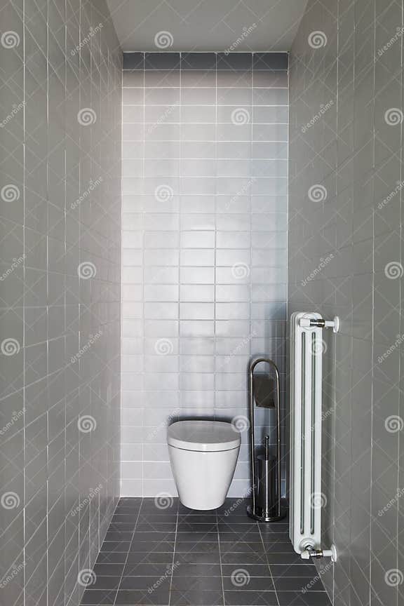 Interior Wc. Front View. Tile Stock Photo - Image of indoor, modern ...