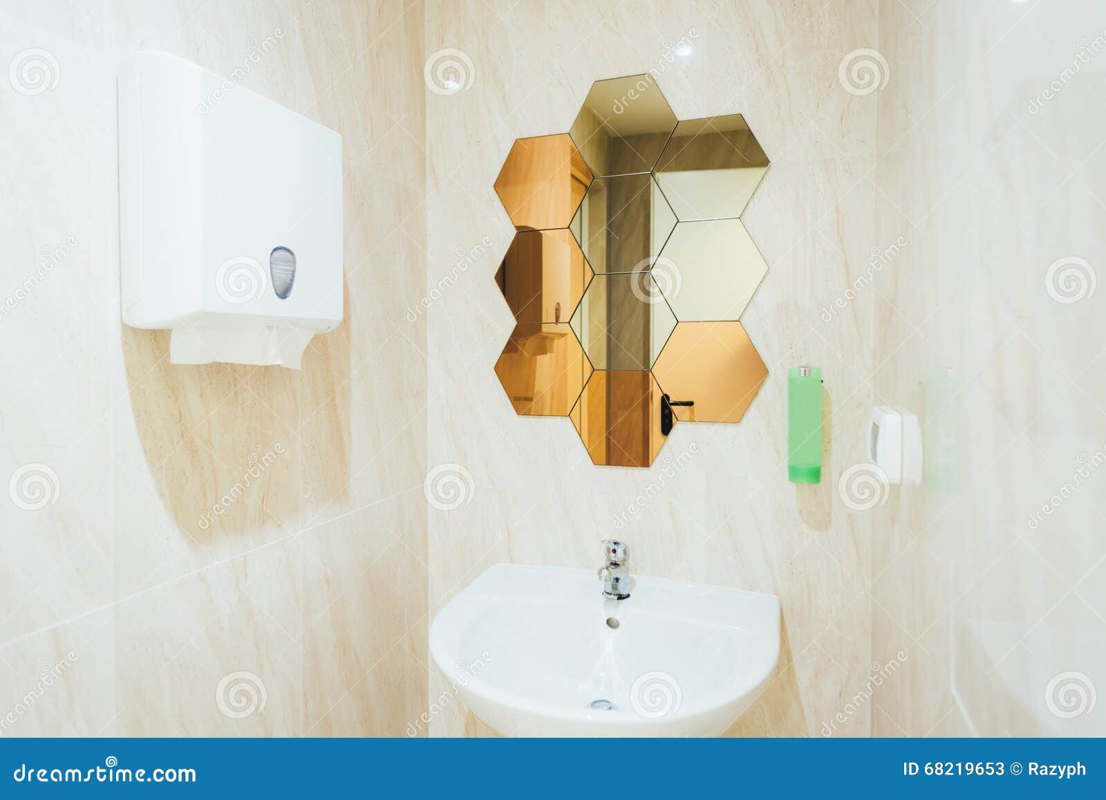 Modern bathroom in a gym stock image. Image of construction - 68219653