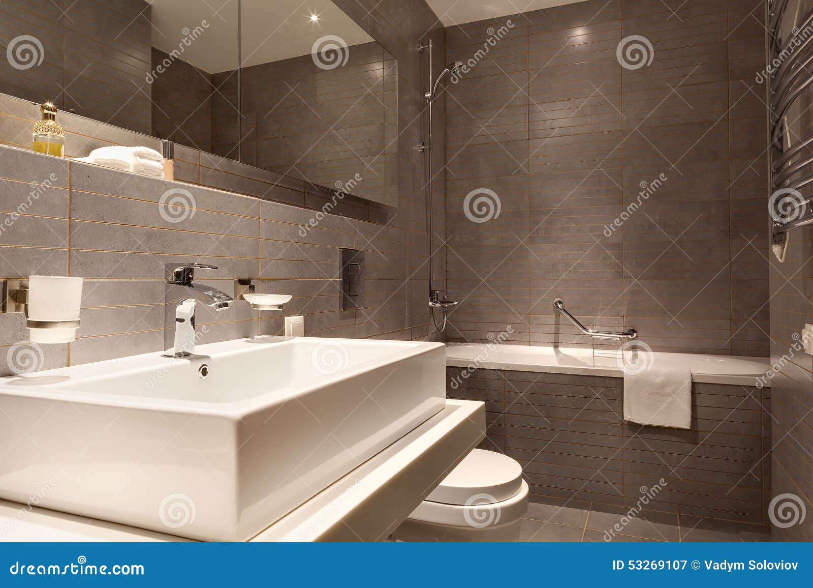 Modern bathroom interior stock image. Image of contemporary - 53269107
