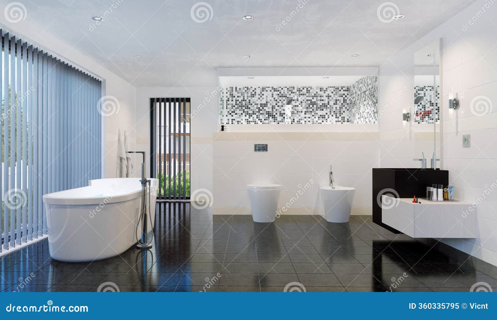 Bathroom Interior Layout Top View. Overhead Contoured Bath Room Design ...