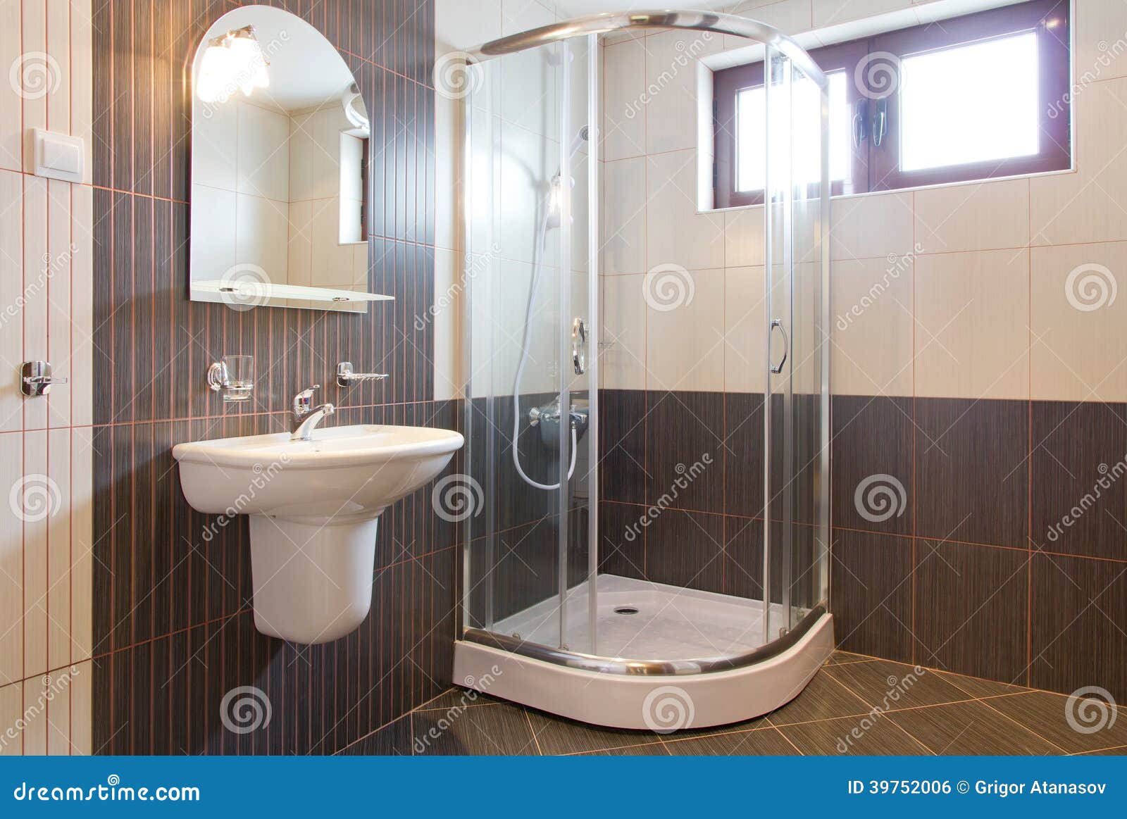 Modern bathroom stock photo. Image of clean, shower, cabin - 39752006