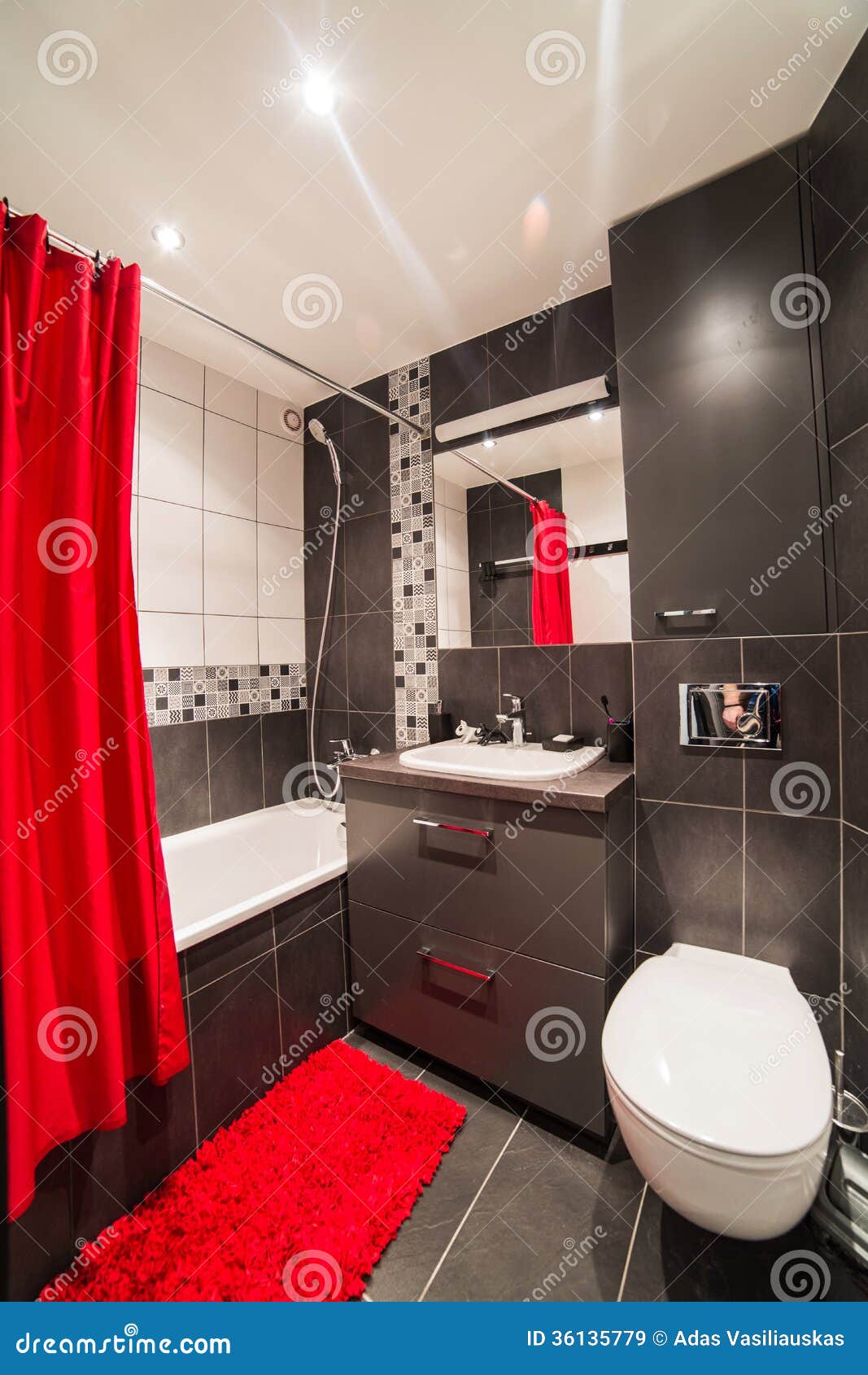 Modern Bathroom with Sink and Wc Stock Image - Image of lifestyle ...