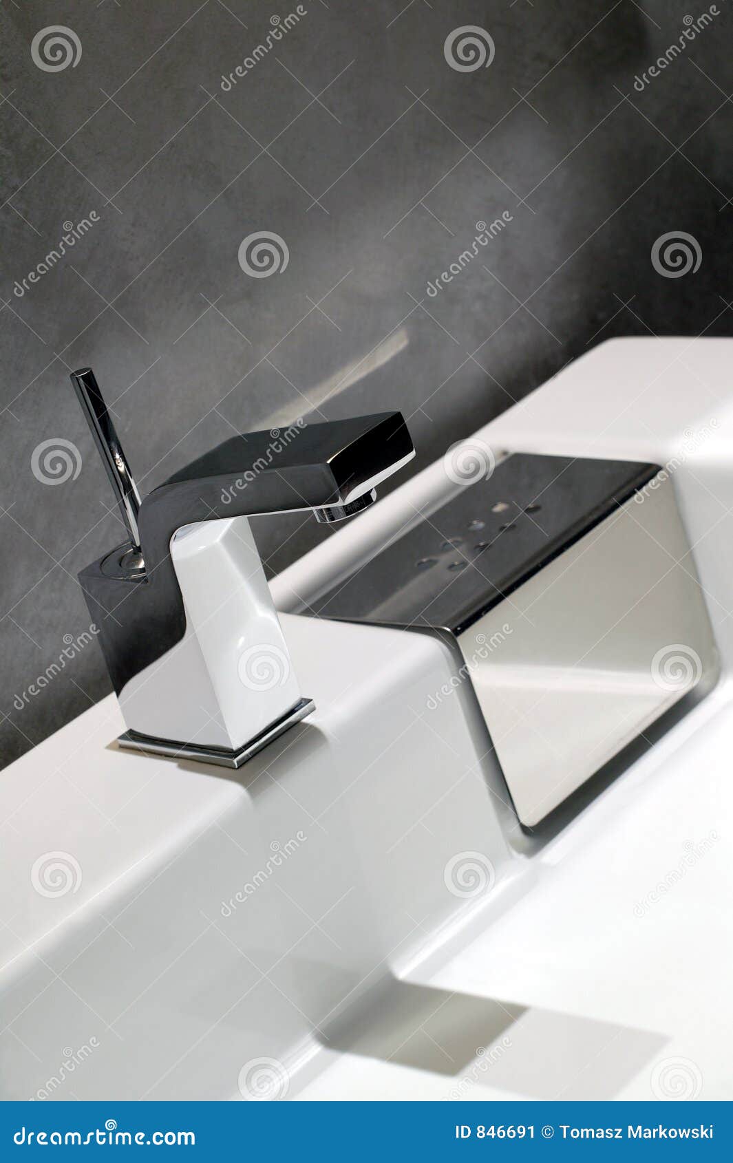 Modern bathroom tap stock image. Image of white, interior - 846691