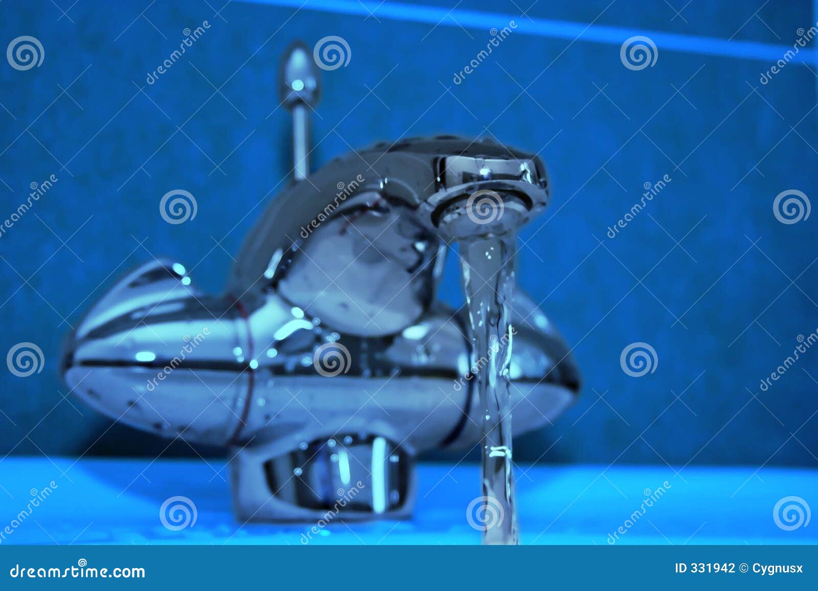 Modern Bathroom Tap [Blue 1] Stock Photo - Image of liquids, dripping ...