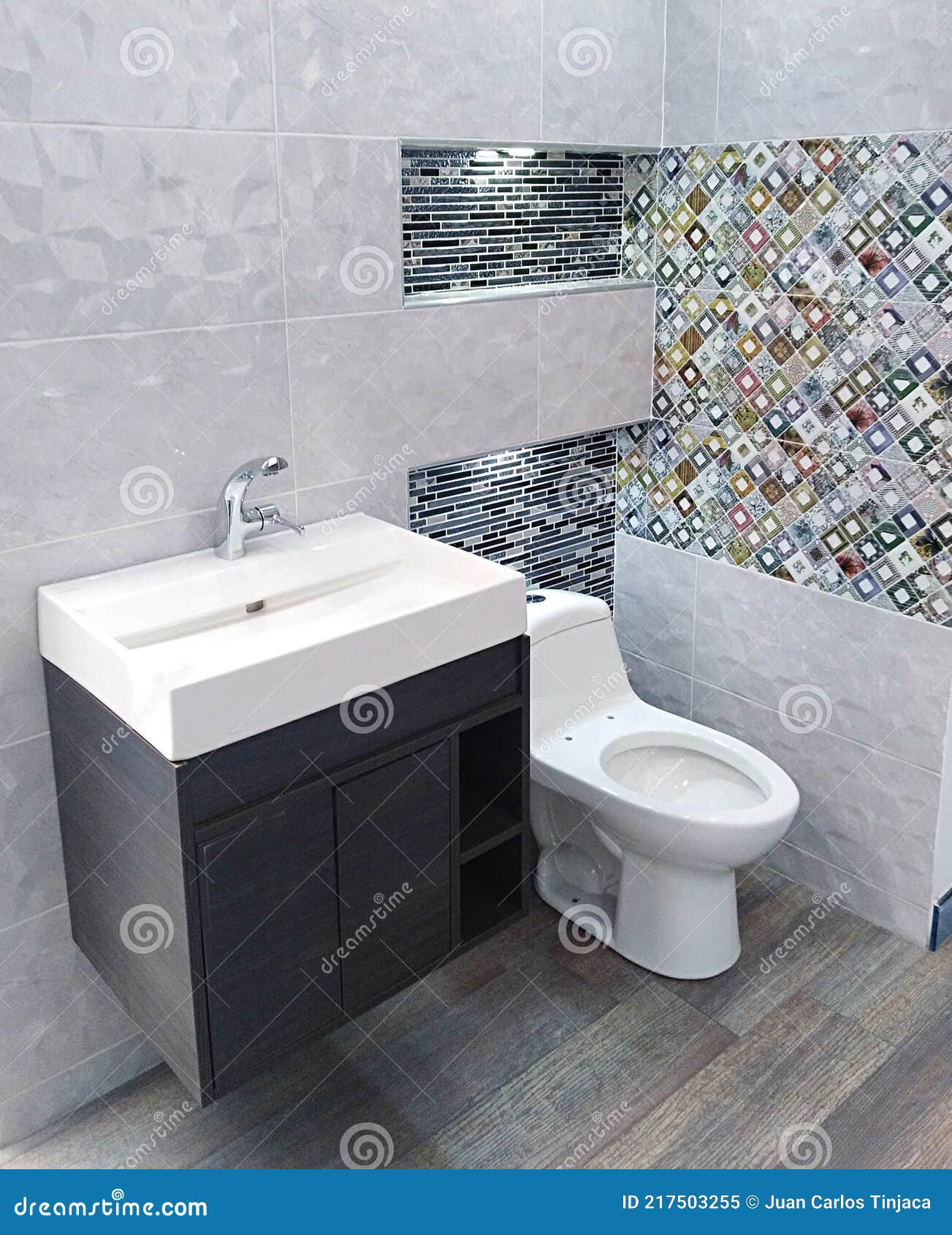 Modern bathroom with WC stock image. Image of architect - 217503255