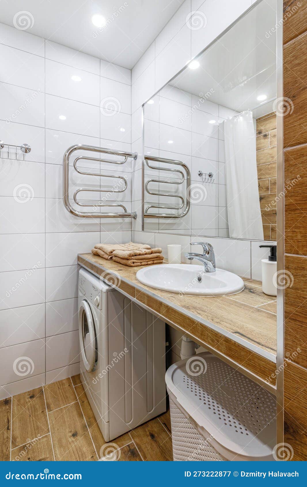 Modern Bathroom in White Washing and Bathroom, and a Big Shower Stock ...