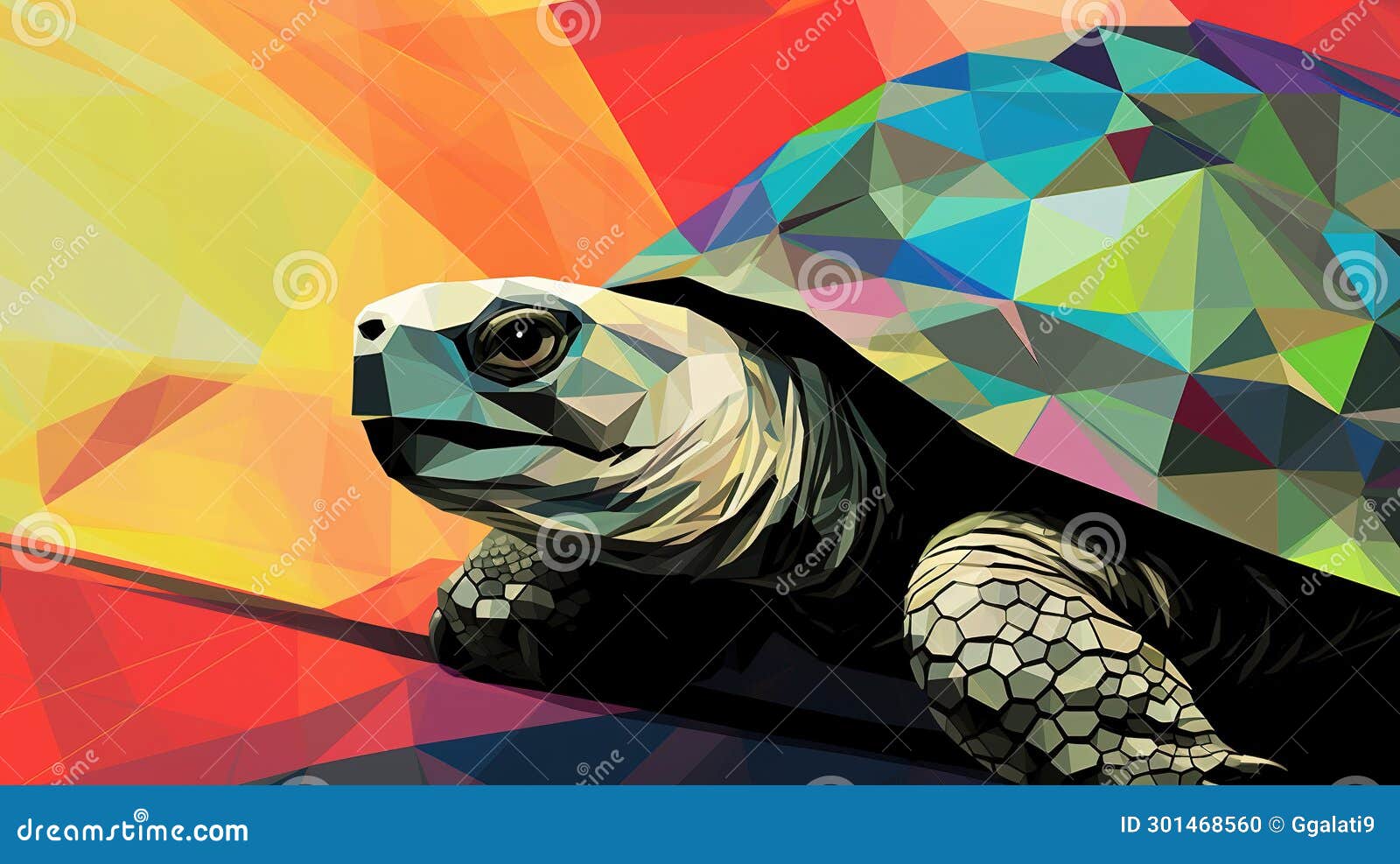Modern Bauhaus Inspired Geometrical Turtle Design, Ai Generated Image ...