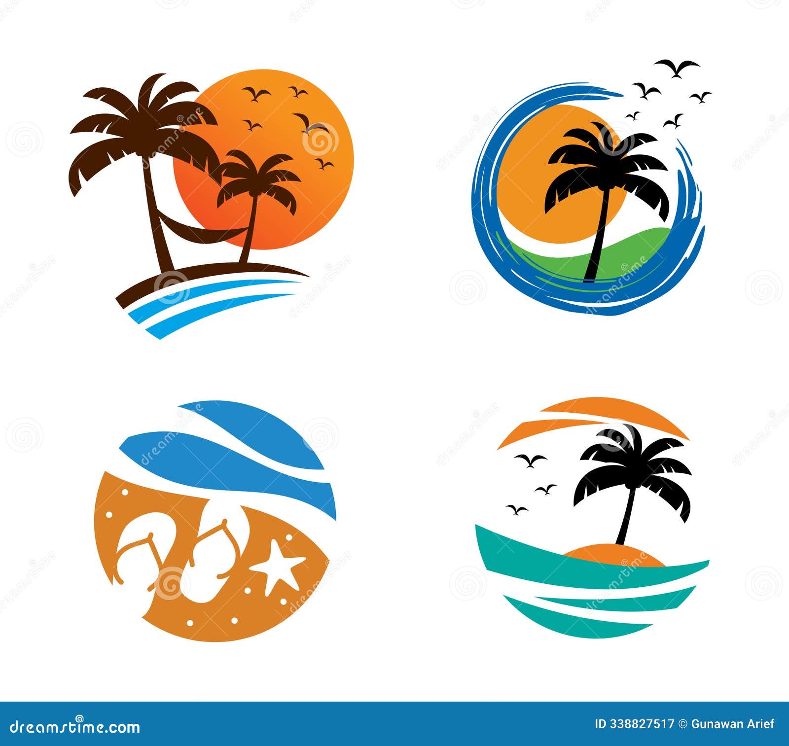 Beach logo template design stock vector. Illustration of nature - 338827517