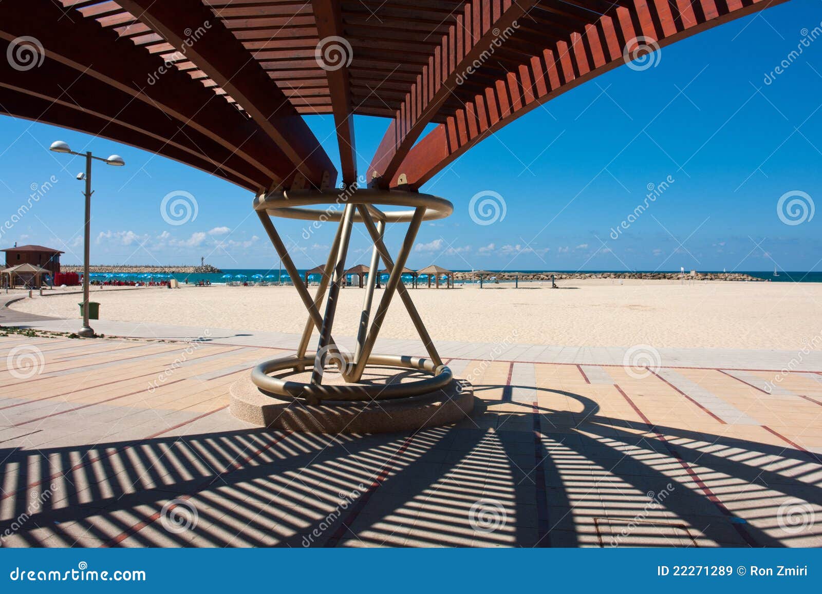 Modern Beach Pergola Gazebo Pavilion Stock Image - Image of resort ...