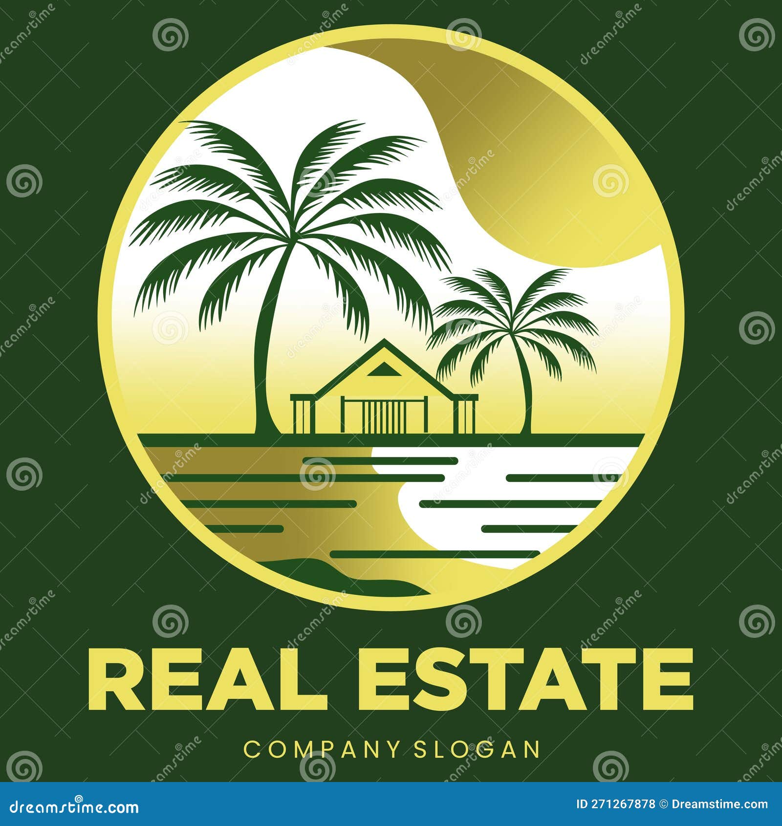 Modern Beach Resort Logo stock vector. Illustration of landscape ...