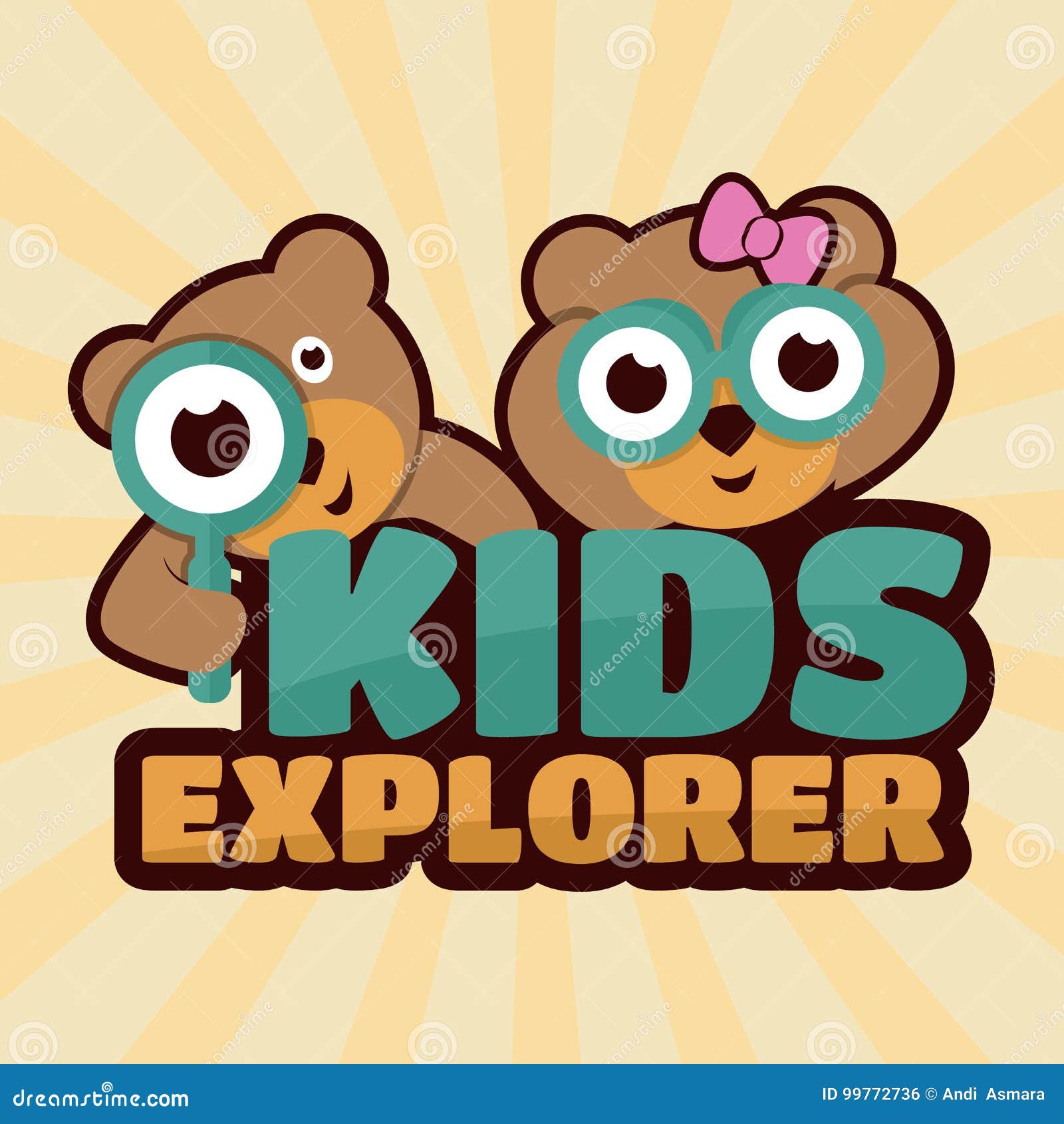 Kids Explorer Illustration stock vector. Illustration of education ...