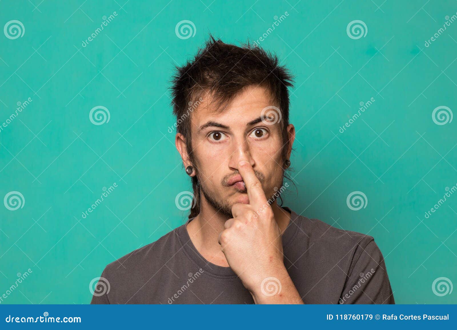 A Modern Bearded Guy Making a Funny Expression. Stock Image - Image of ...