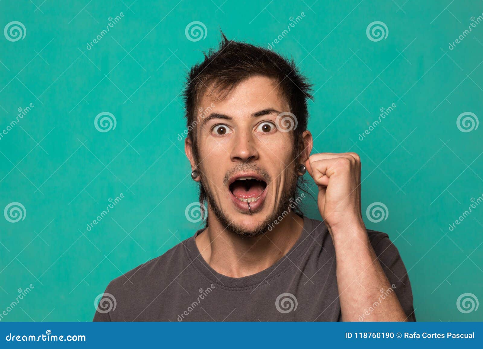 A Modern Bearded Guy Making a Funny Expression. Stock Photo - Image of ...