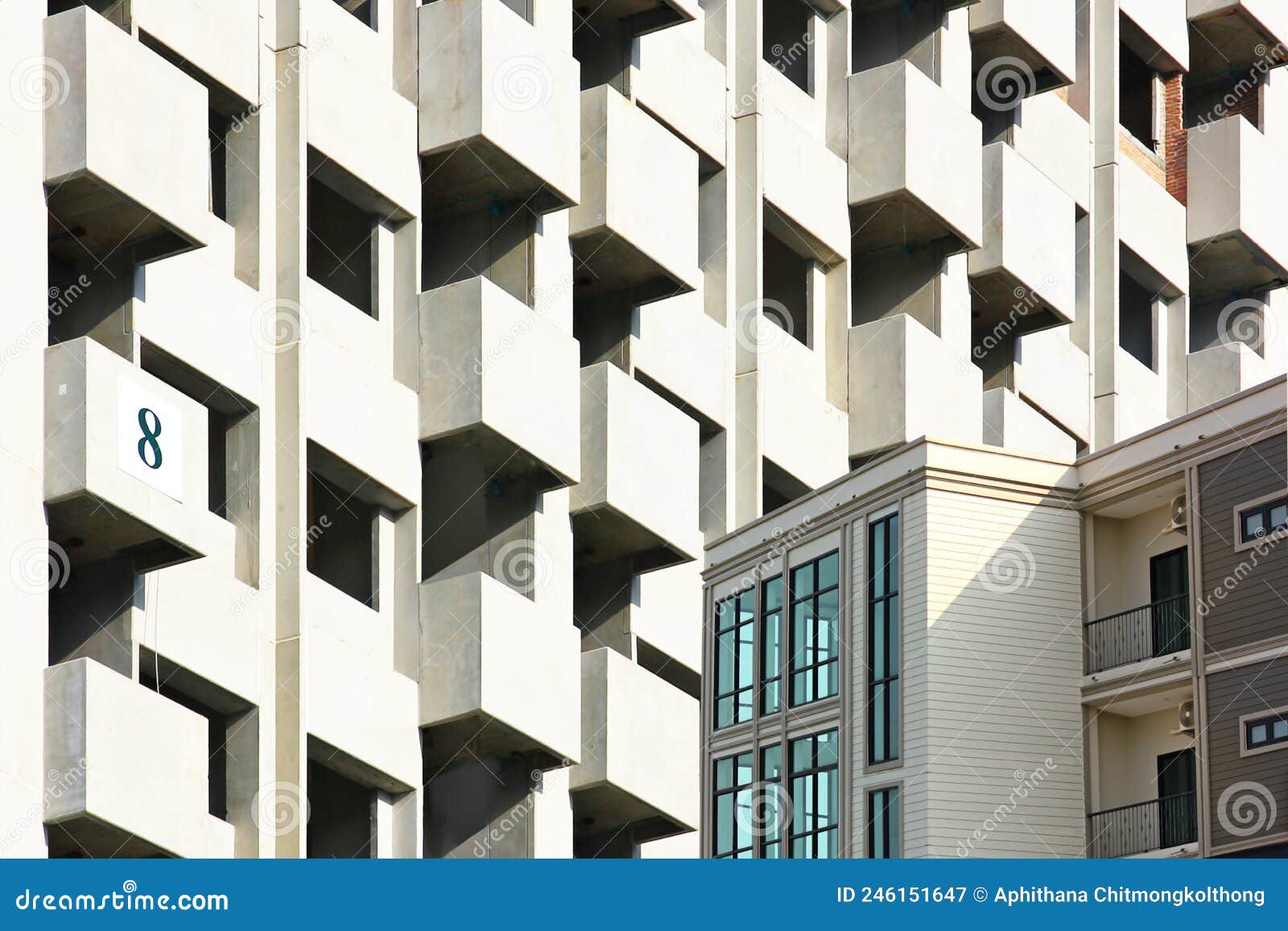 Modern Beauty Building with Building in Construct Abstract Square ...