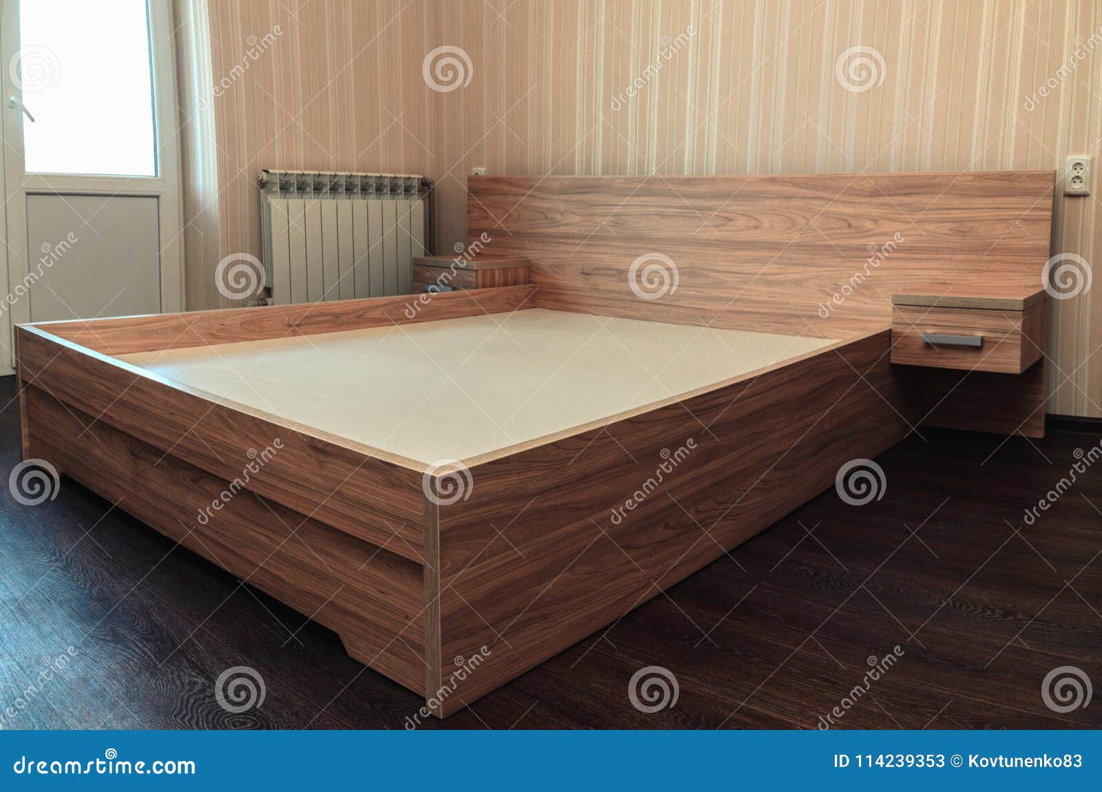 Modern bed close-up stock image. Image of modern, pillow - 114239353