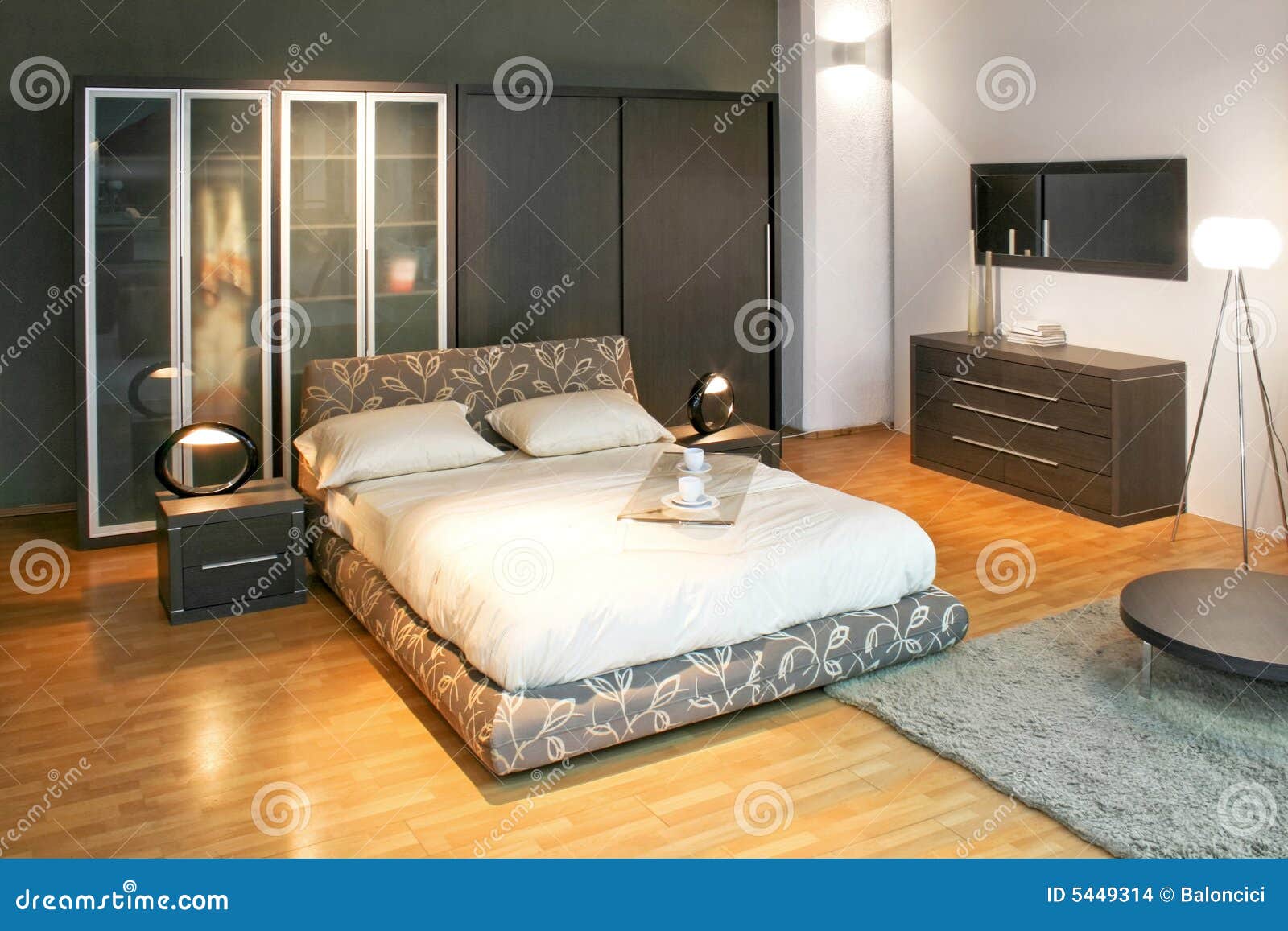 Modern bedroom angle stock photo. Image of cozy, sheets - 5449314