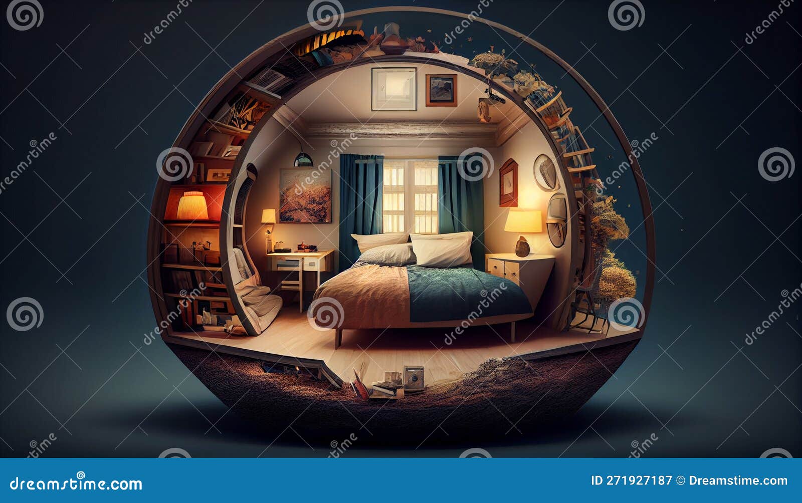Modern Bedroom with Comfortable Bed and Pillow ,generative AI Stock ...